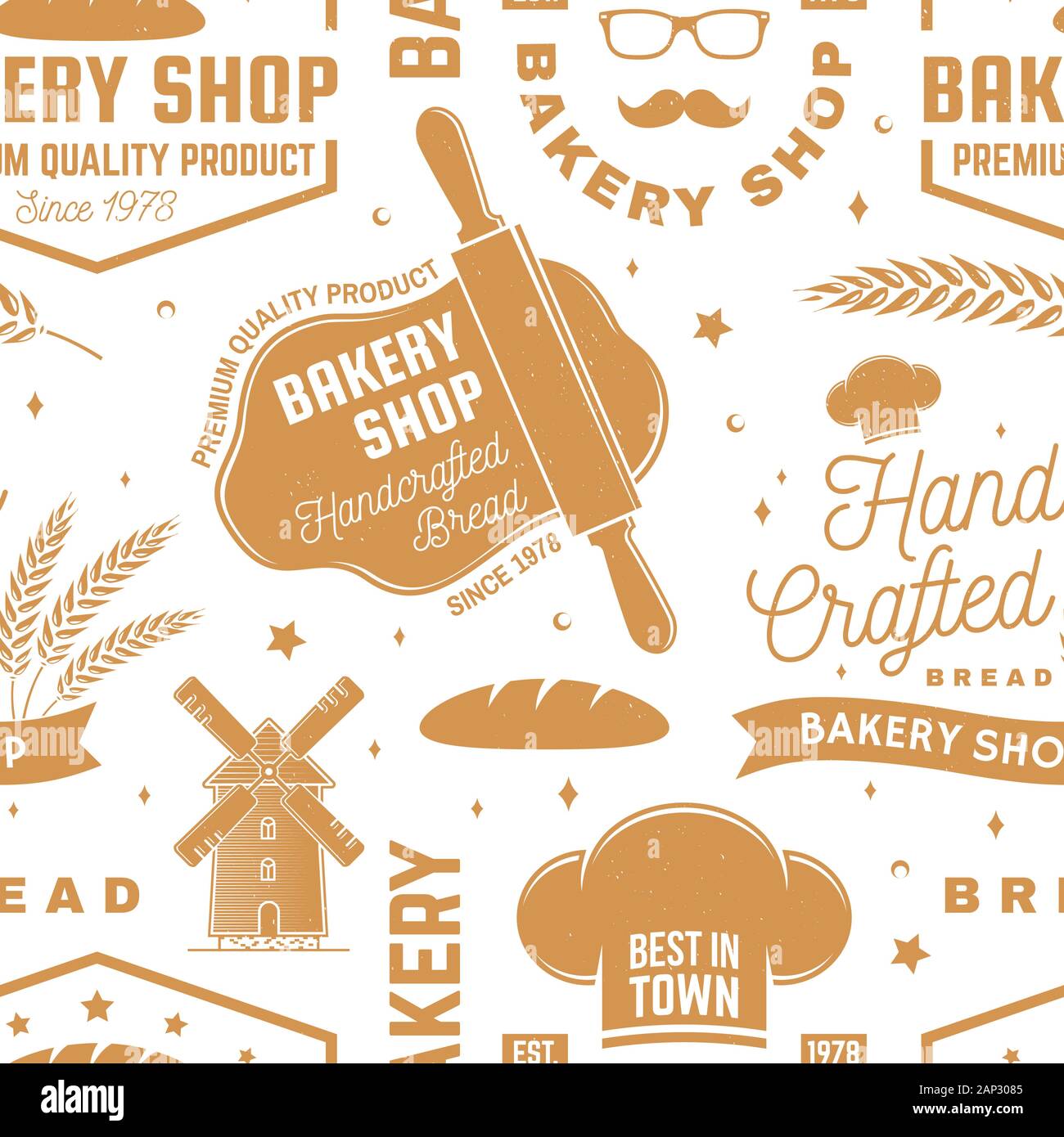 Bakery shop seamless pattern or background. Vector illustration ...