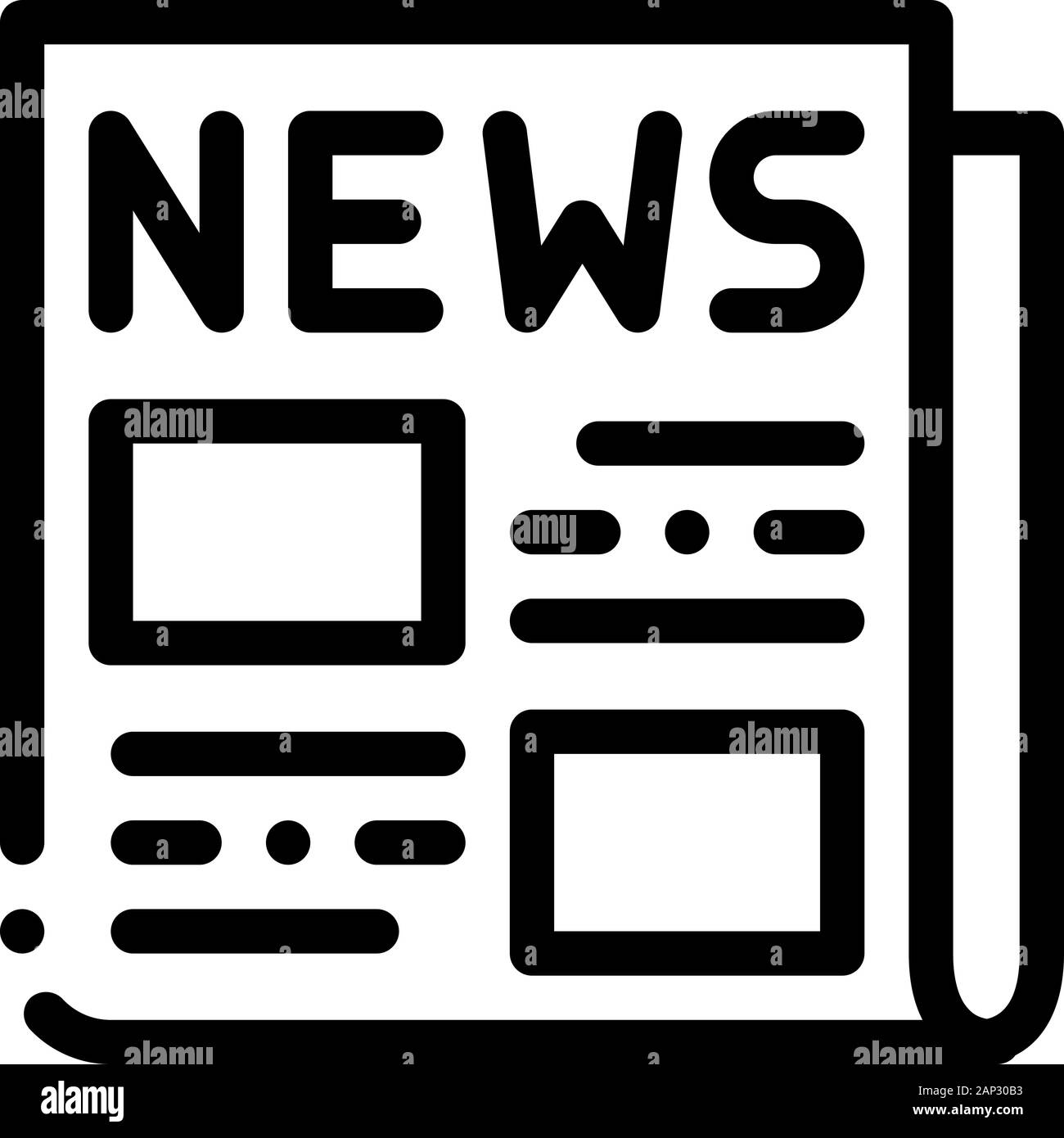 News Newspaper Icon Vector Outline Illustration Stock Vector Image ...