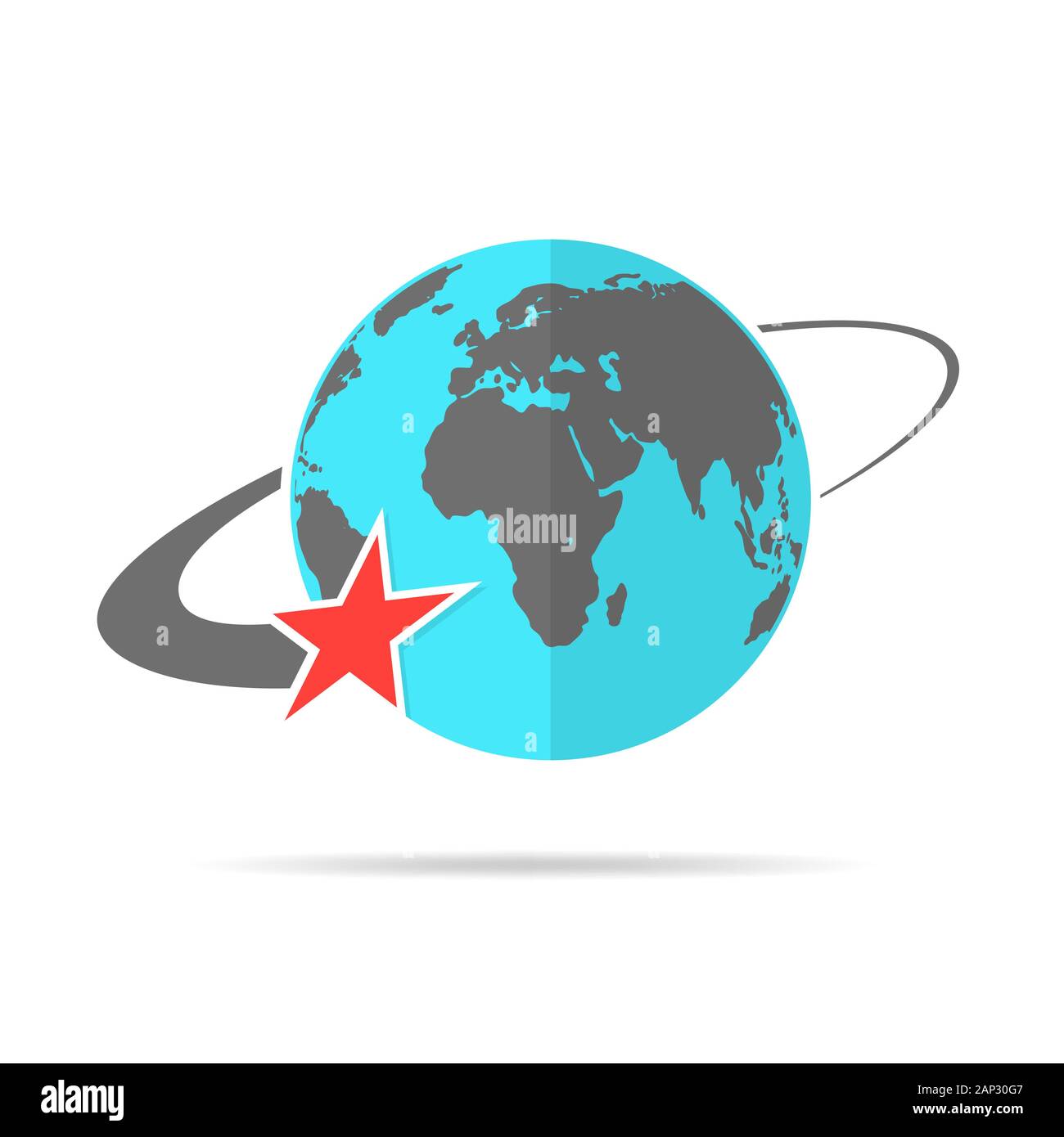 Concept of the air travel. Vector illustration. Star flying around the ...