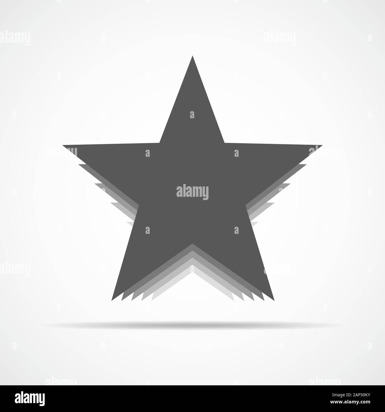 Star icon in flat design. Gray star icon on light background. Vector ...