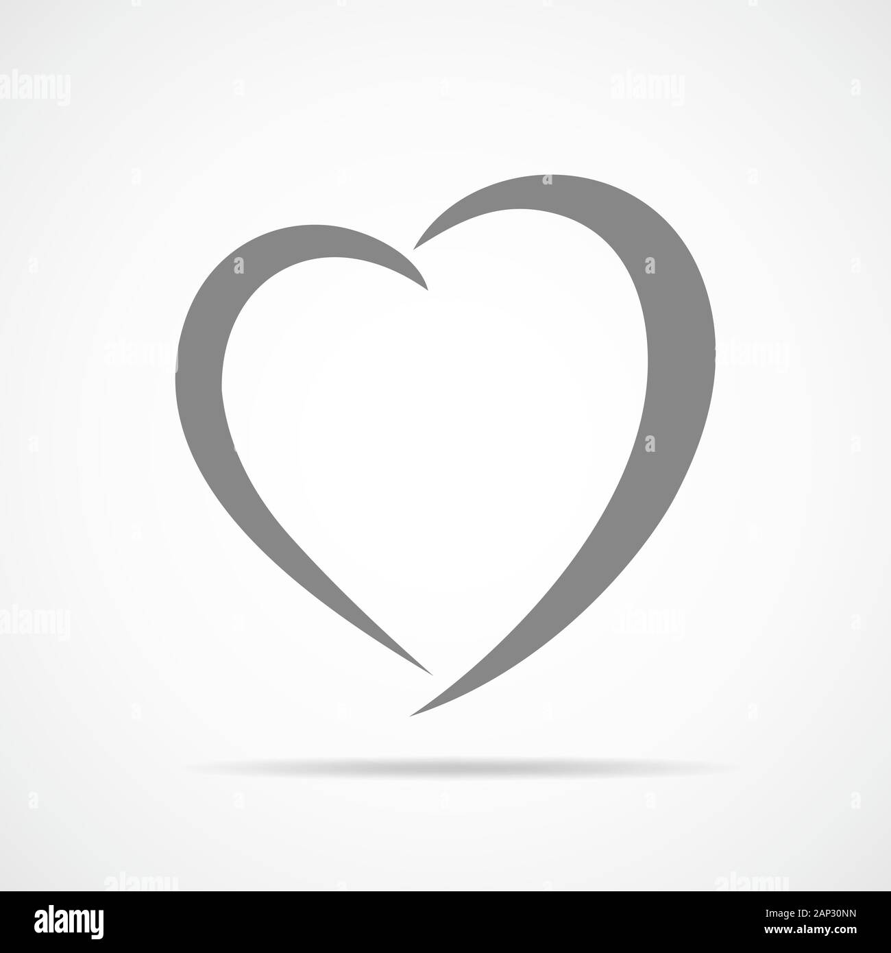 Abstract heart shape outline. Vector illustration. Gray heart icon in ...