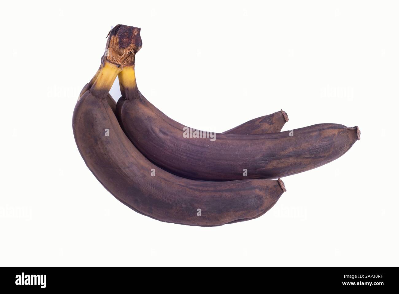 isolated on white background brown not fresh few bananas. The concept ...