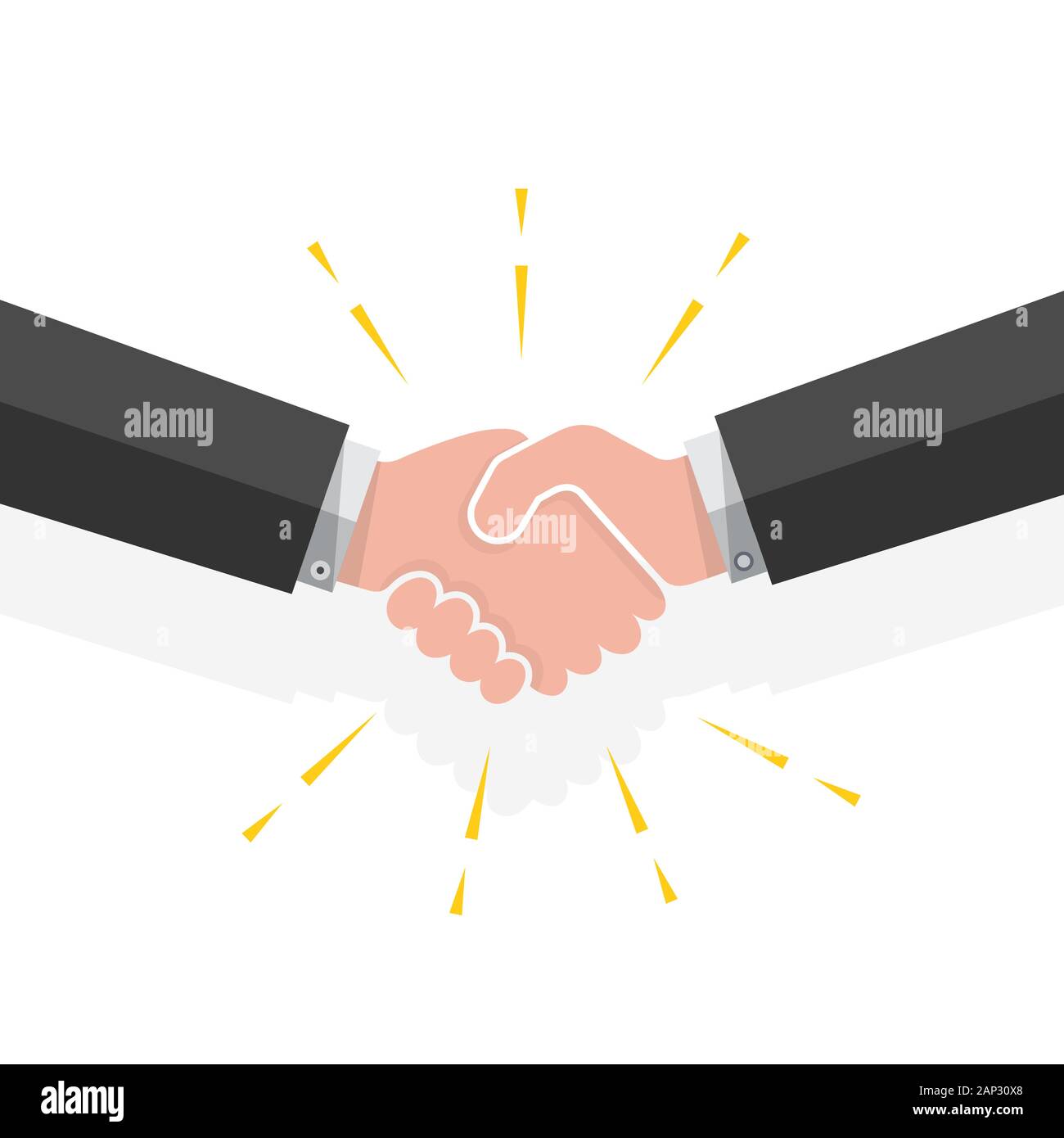 Colored handshake on white background. Vector illustration Stock Vector ...