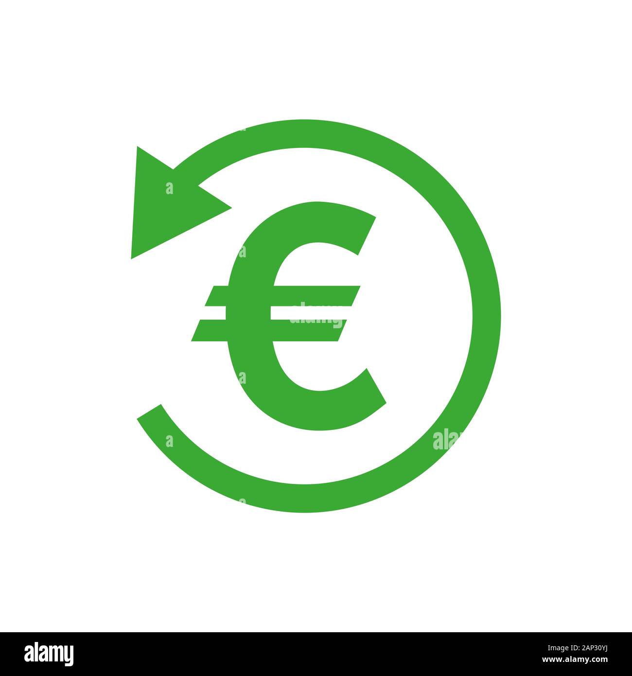 Refund money icon. Vector illustration. Green sign of refund money in ...