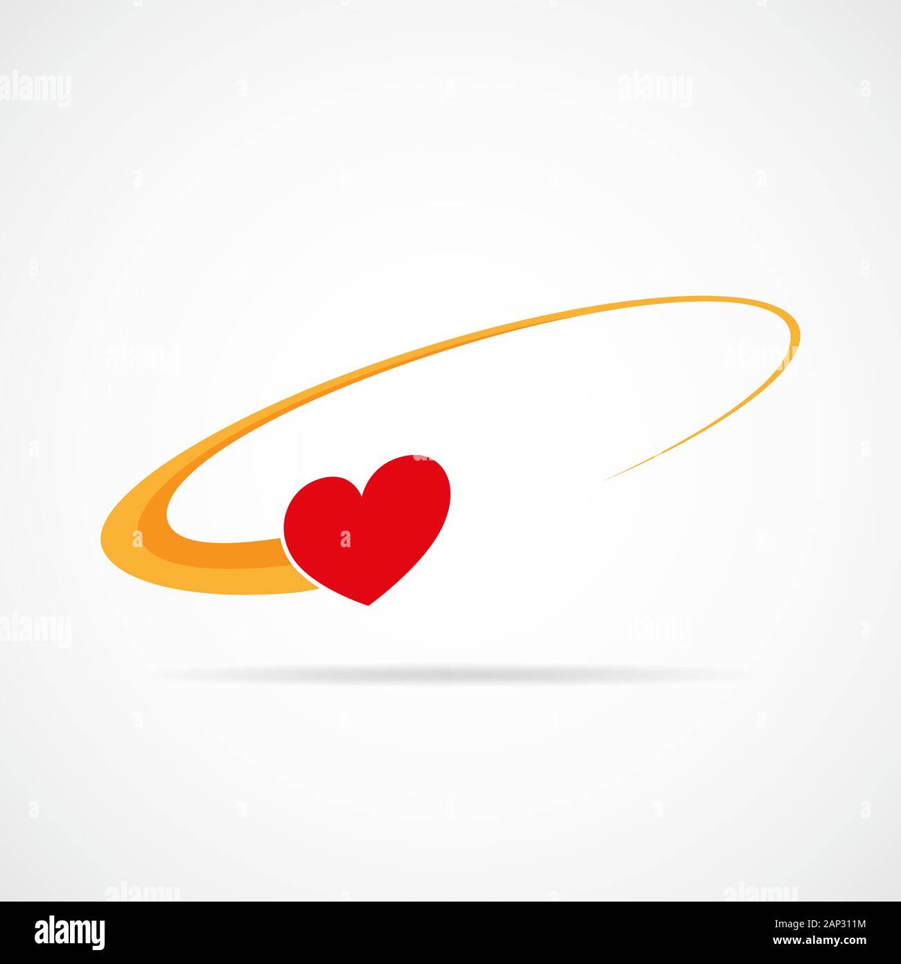 Flying heart icon. Heart symbol in flat design. Vector illustration ...