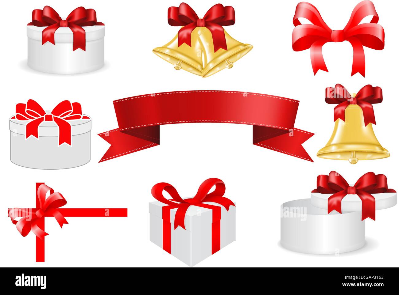 Gift box with red ribbon bow Stock Vector Image & Art - Alamy