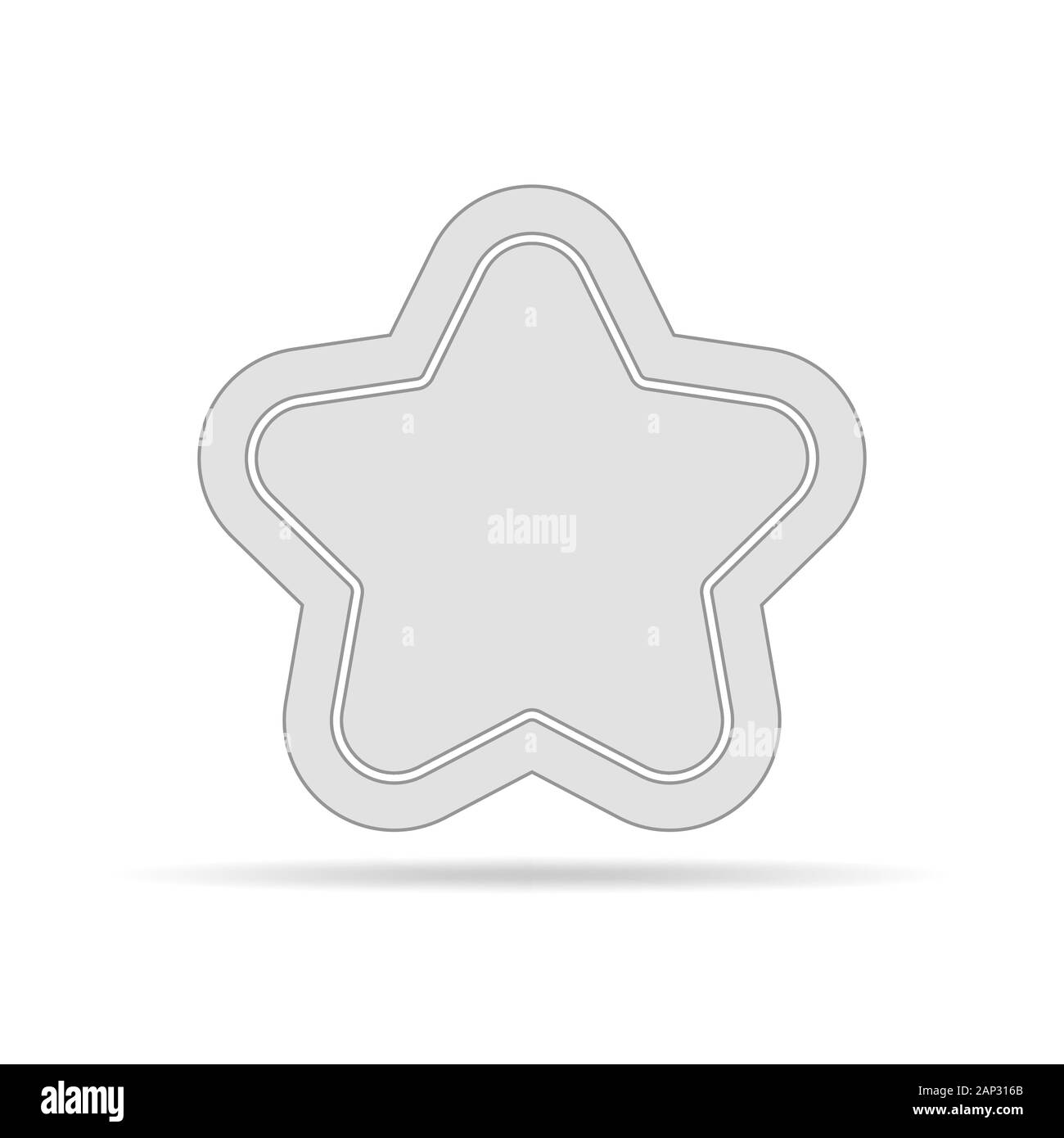 Star icon in flat design. Gray star icon on white background. Vector ...
