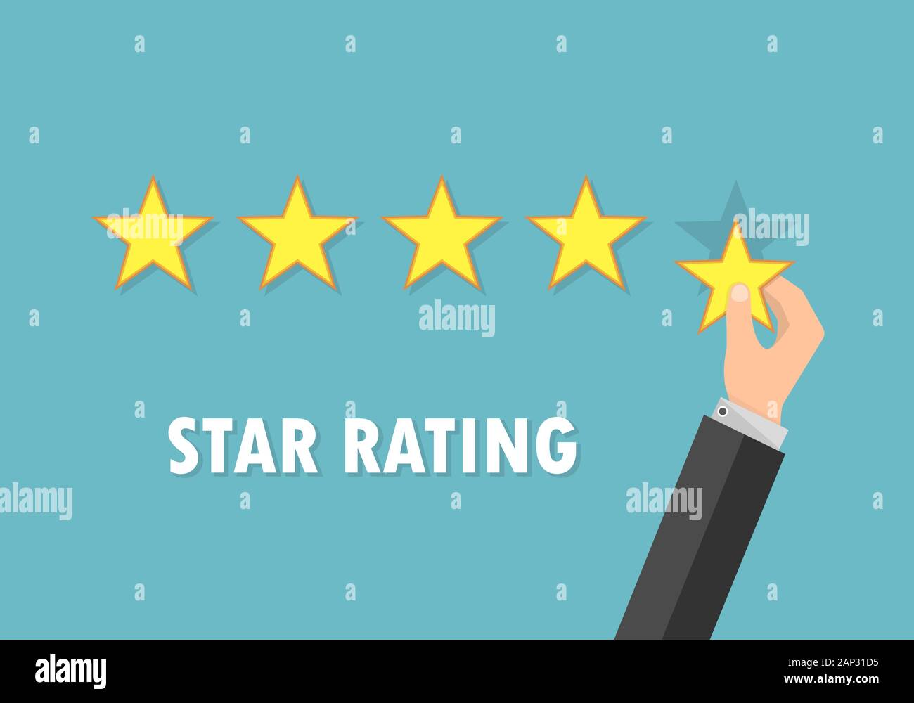 Rating stars and businessman hand giving star . Feedback concept in ...