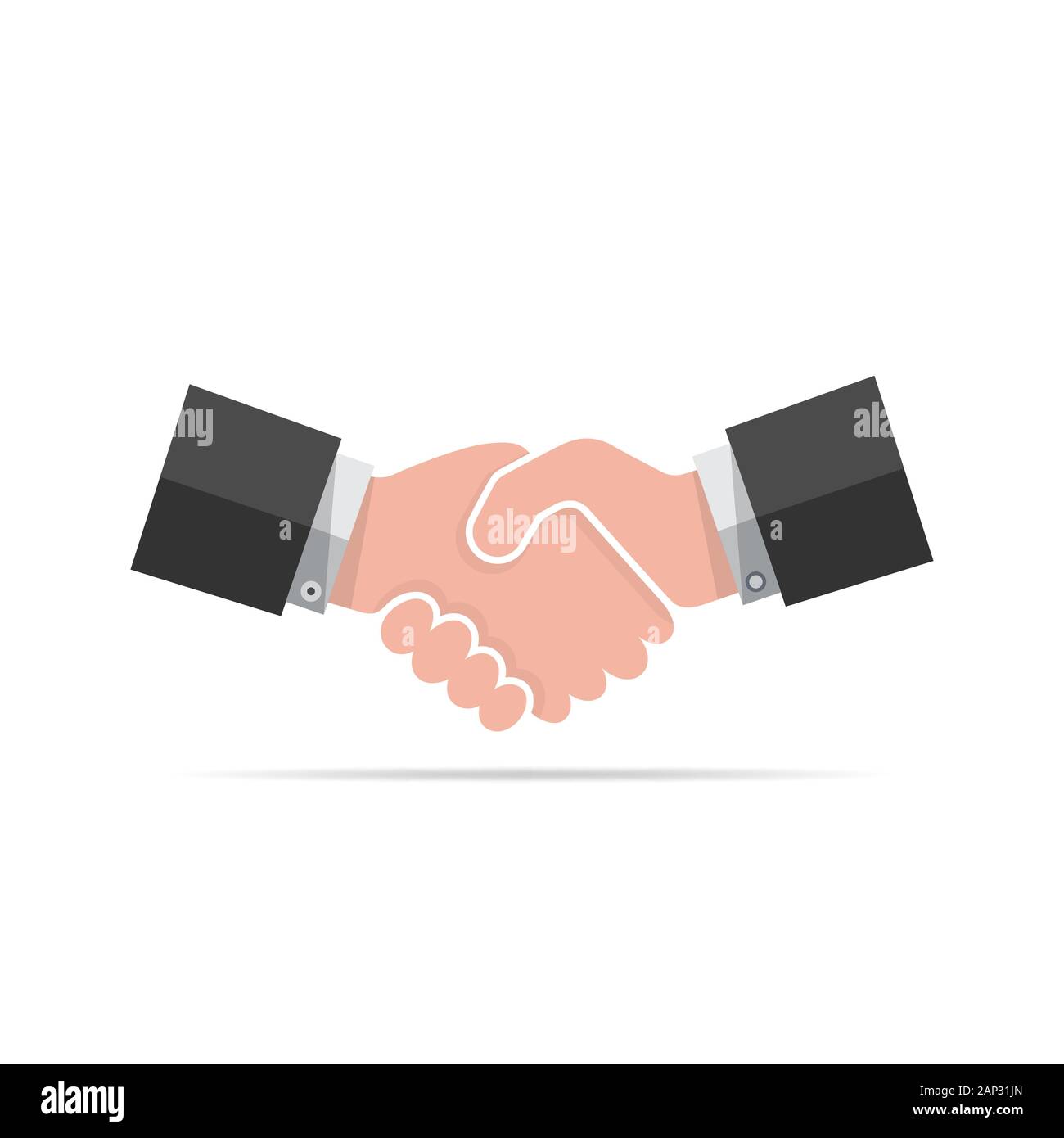 Colored handshake icon on white background. Vector illustration Stock ...