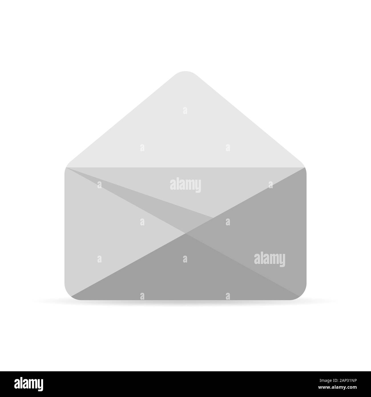 Envelope icon. Opened envelope isolated on white background with shadow ...