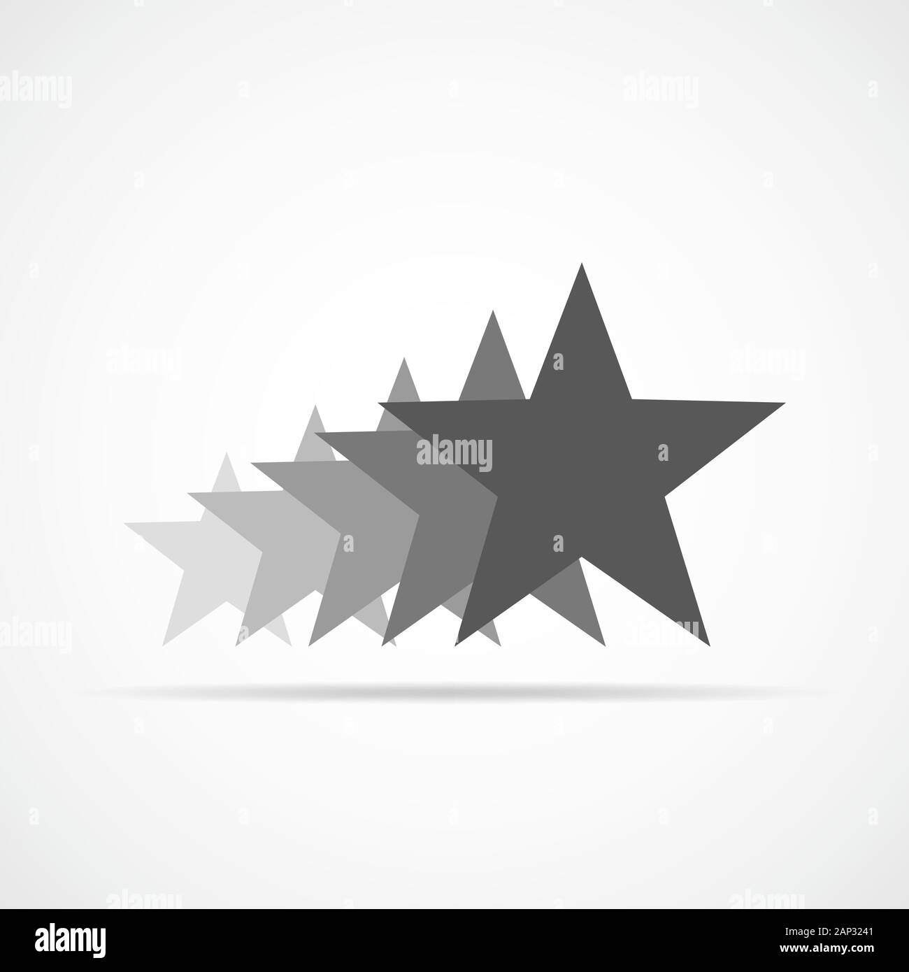 Star icon in flat design. Gray stars icon on light background. Vector ...