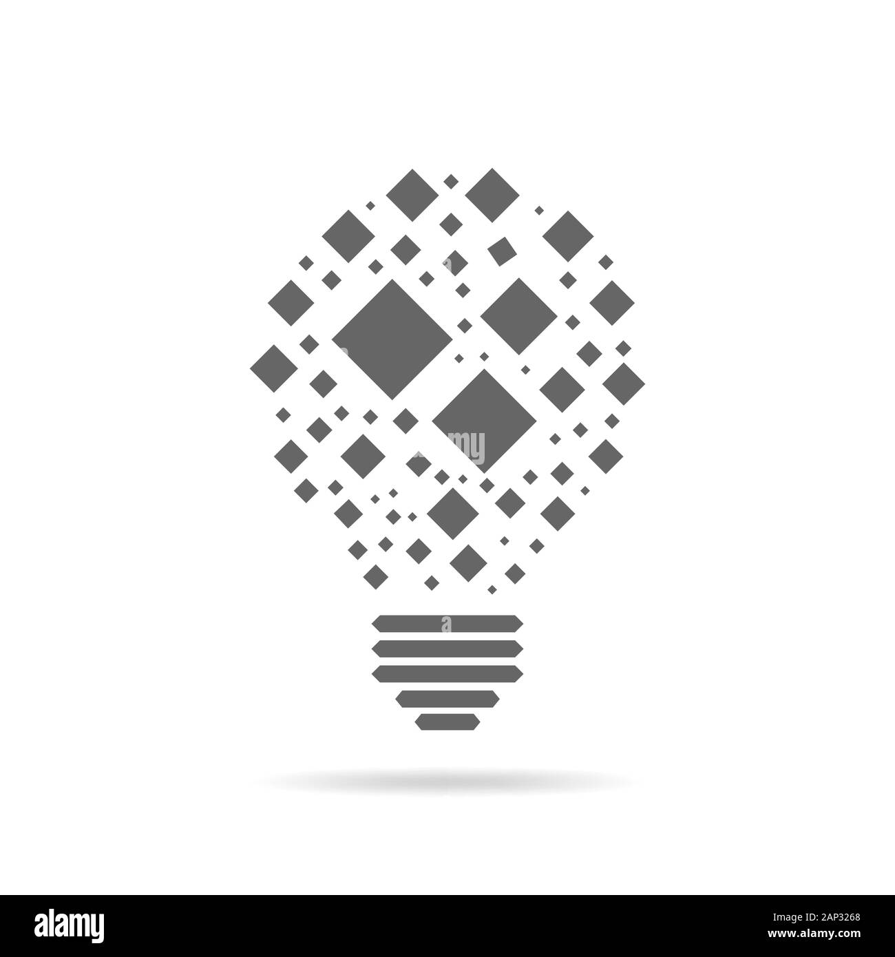 Abstract light bulb icon in flat design. Sign of light bulb isolated ...