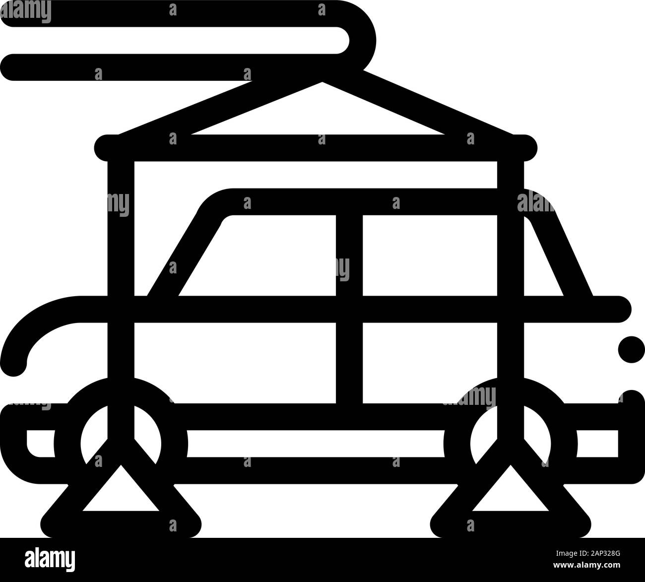 Evacuating Car Icon Vector Outline Illustration Stock Vector Image ...