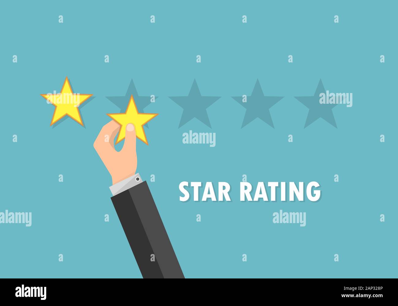 Rating stars and businessman hand giving star . Feedback concept in ...