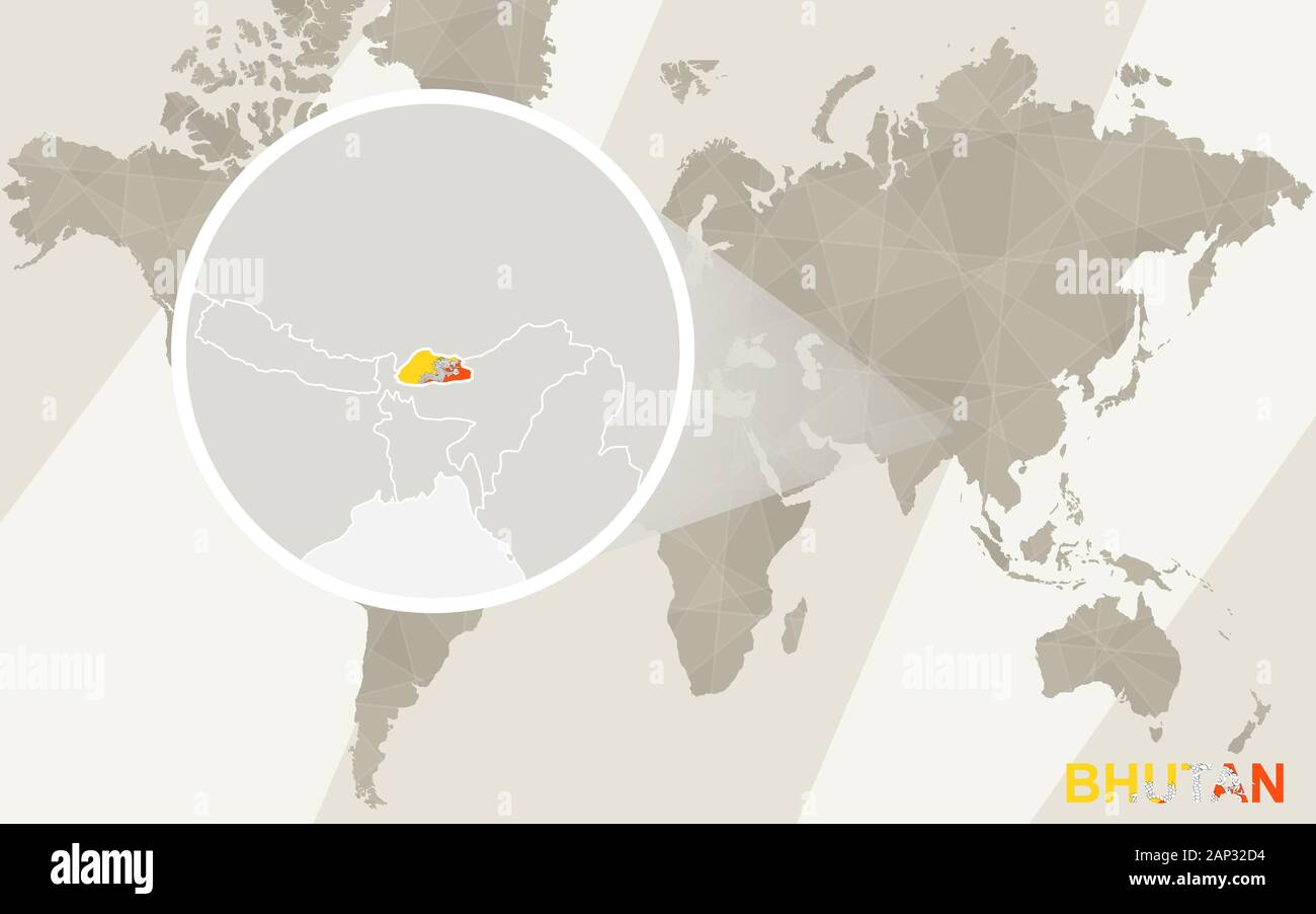 Bhutan Map Flag High Resolution Stock Photography and Images - Alamy