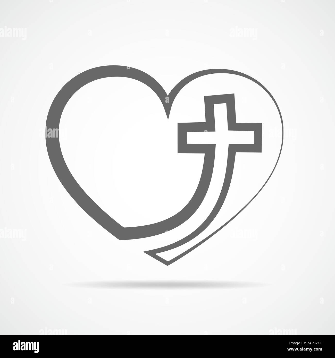 Heart With Cross Inside Clipart