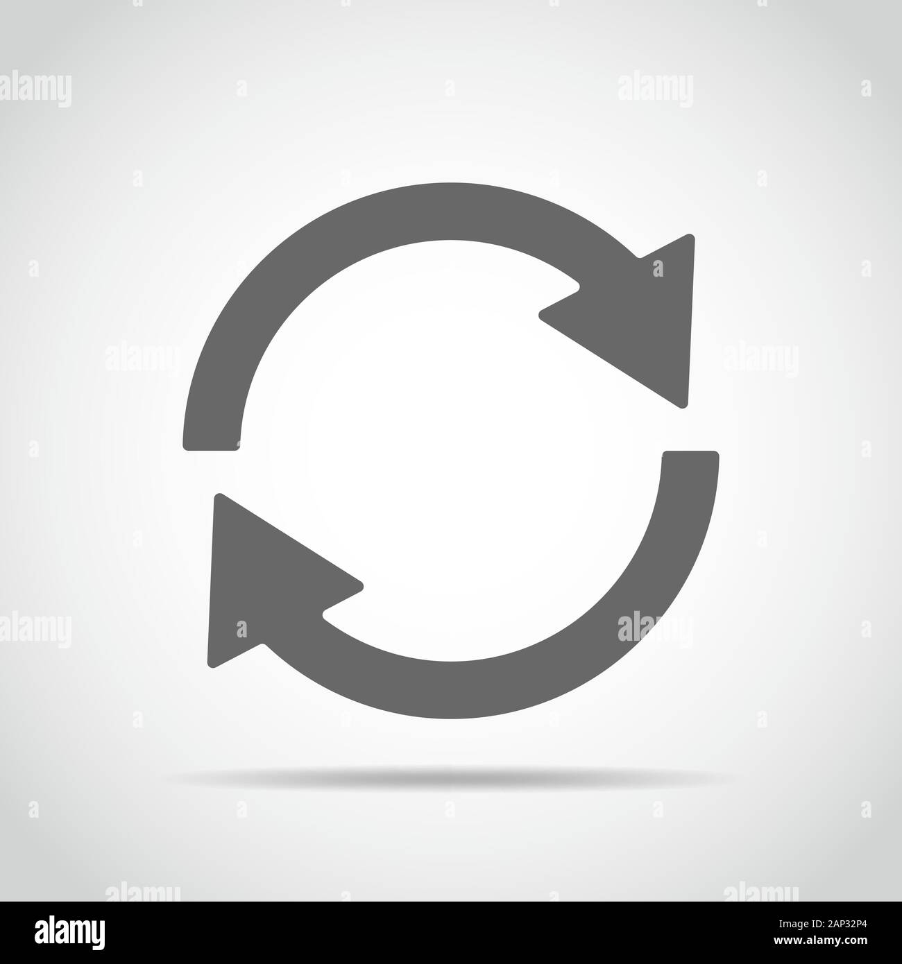 Update icon in flat design. Gray icon of the reload. Refresh symbol ...