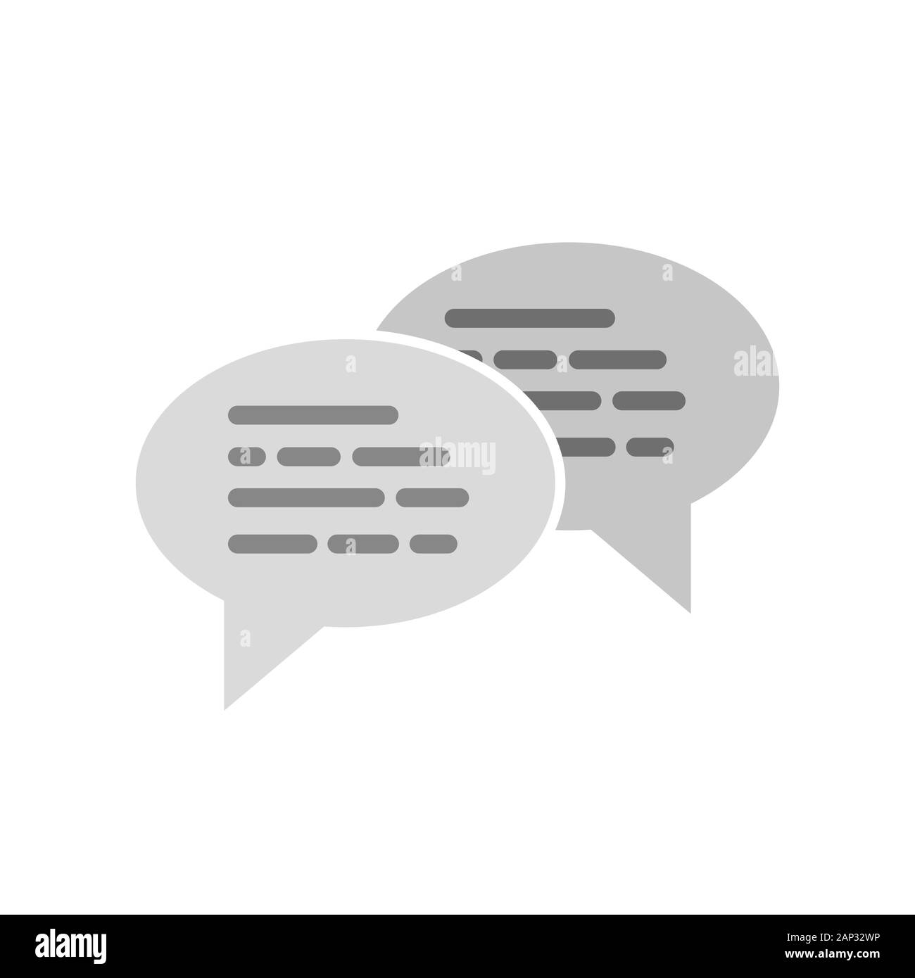 Speech bubbles icon on a white background. Vector illustration. Gray ...