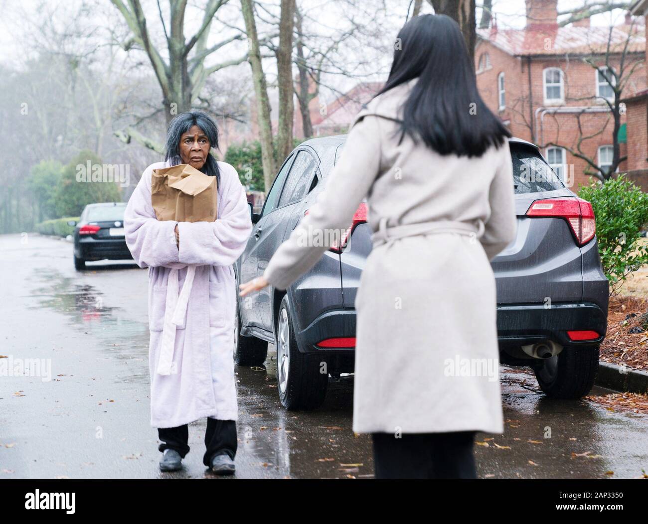 A FALL FROM GRACE, from left: Cicely Tyson, Bresha Webb (back turned ...
