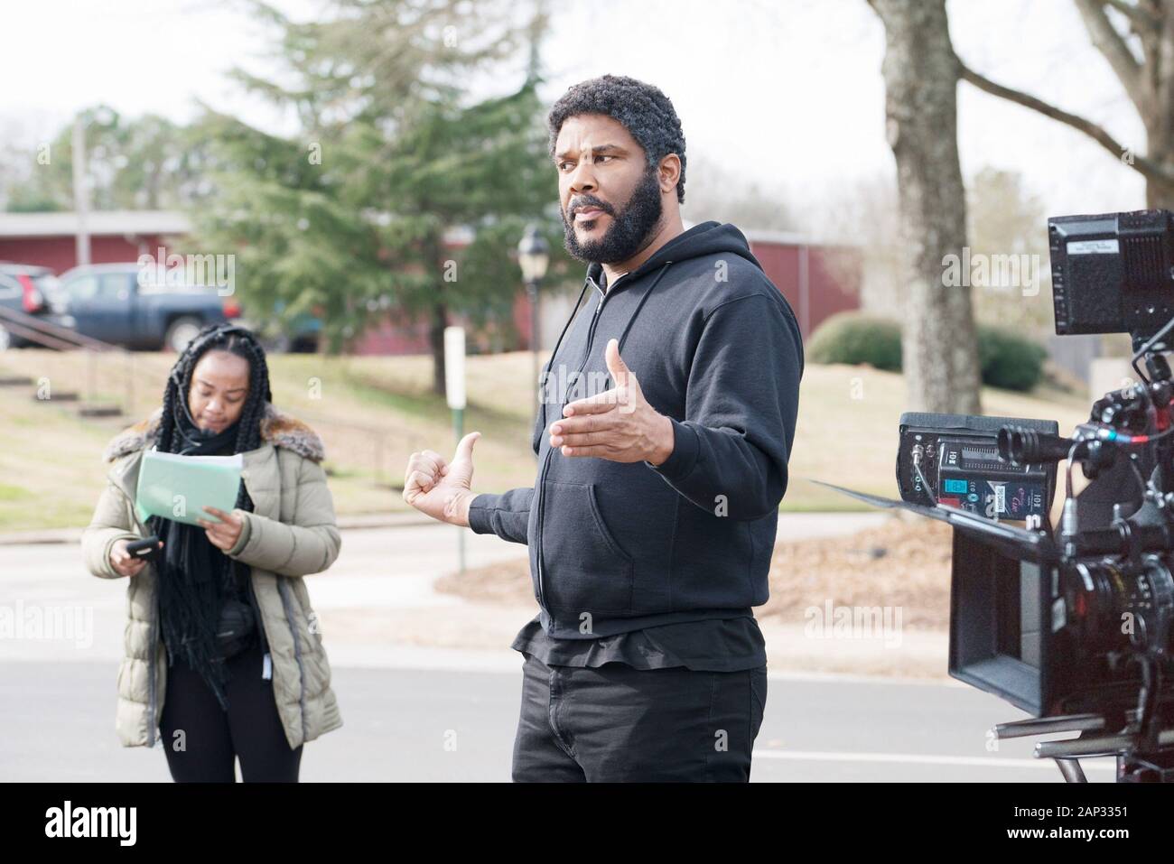 A FALL FROM GRACE, director Tyler Perry, on-set, 2020. ph: Charles ...