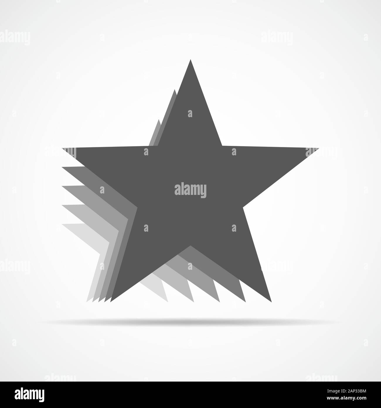Star icon in flat design. Gray stars icon on light background. Vector ...