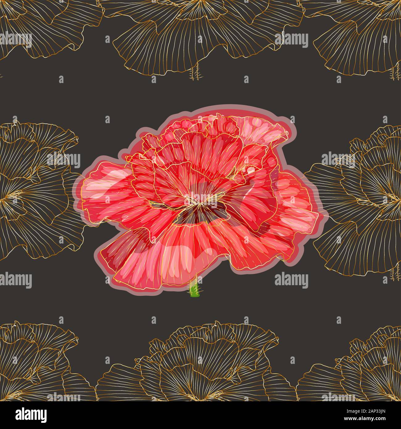 Poppy art nouveau Stock Vector Images - Alamy