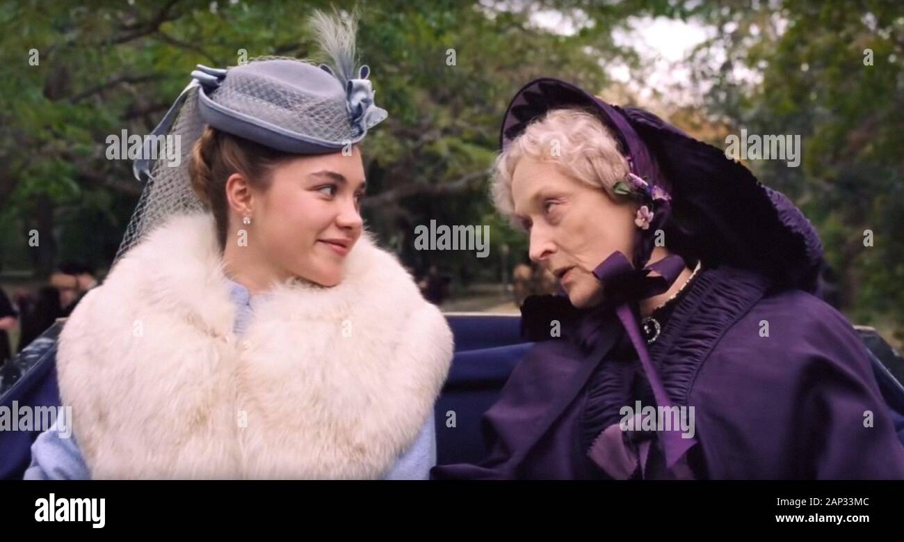 LITTLE WOMEN, from left: Florence Pugh as Amy, Meryl Streep as Aunt ...