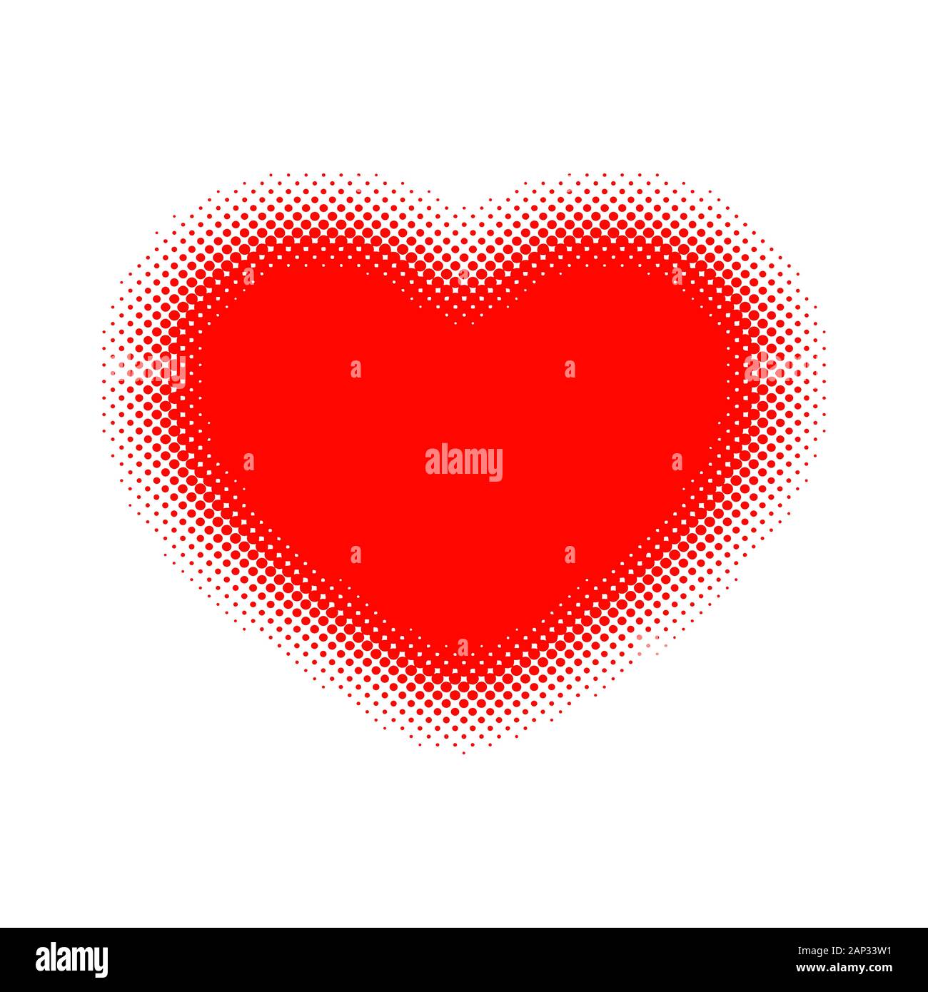 Red heart halftone. Vector illustration. Abstract dots heart as a ...