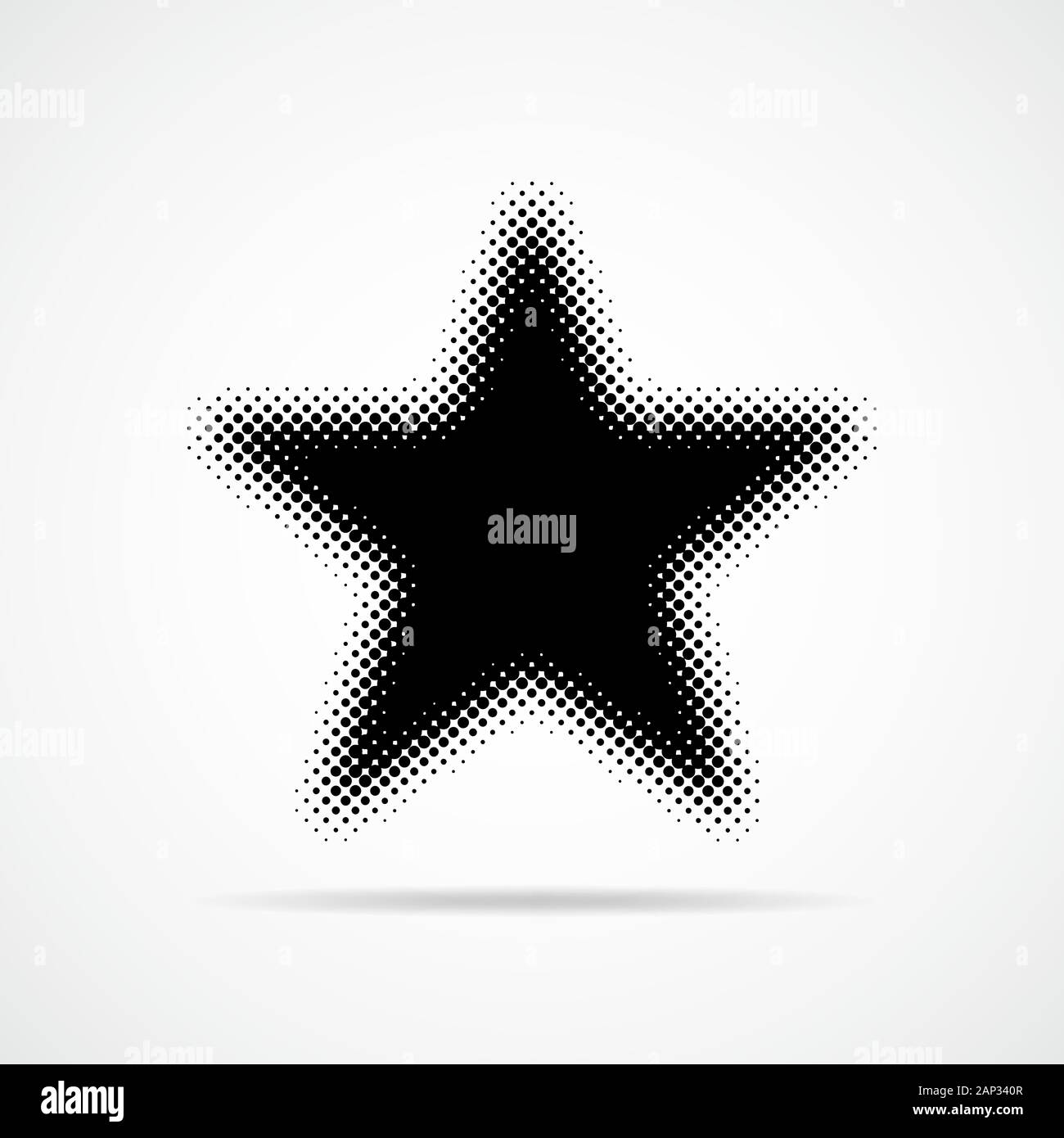 Halftone star icon. Vector illustration. Black flat star in halftone ...