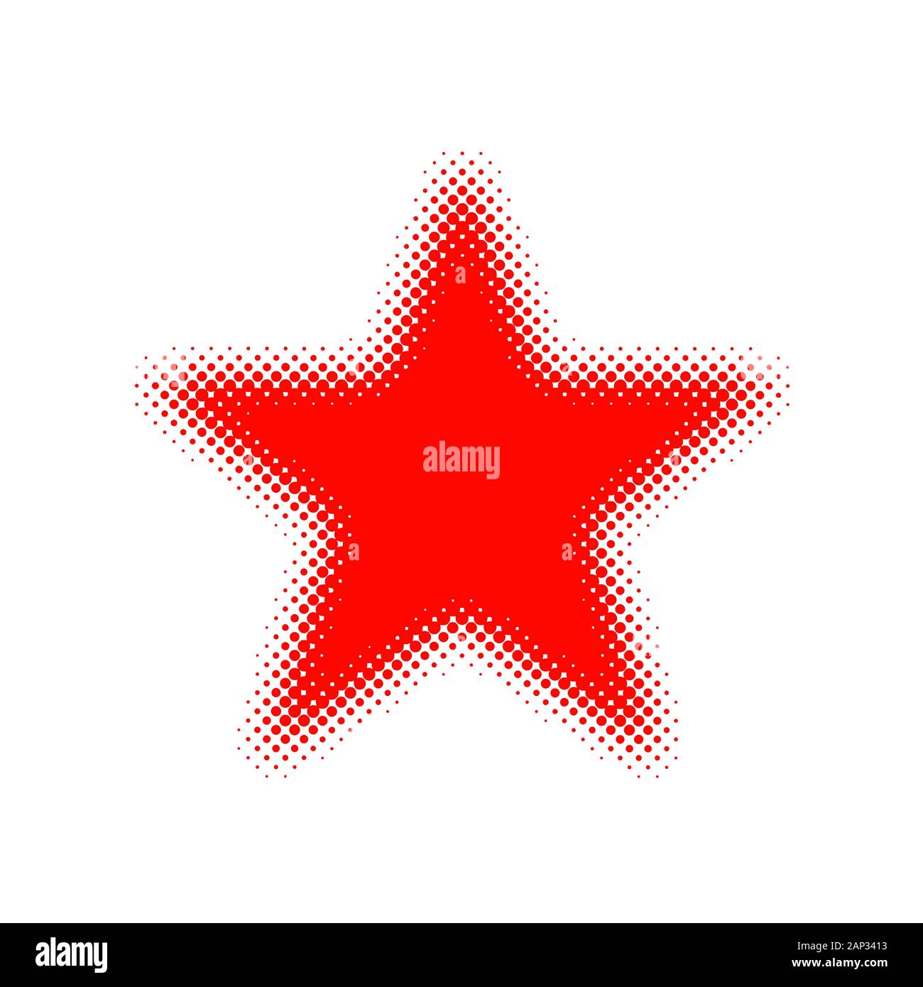 Halftone star icon. Vector illustration. Red flat star in halftone ...