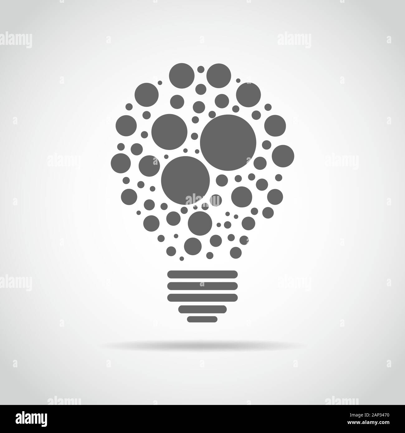 Abstract light bulb icon in flat design. Sign of light bulb isolated ...