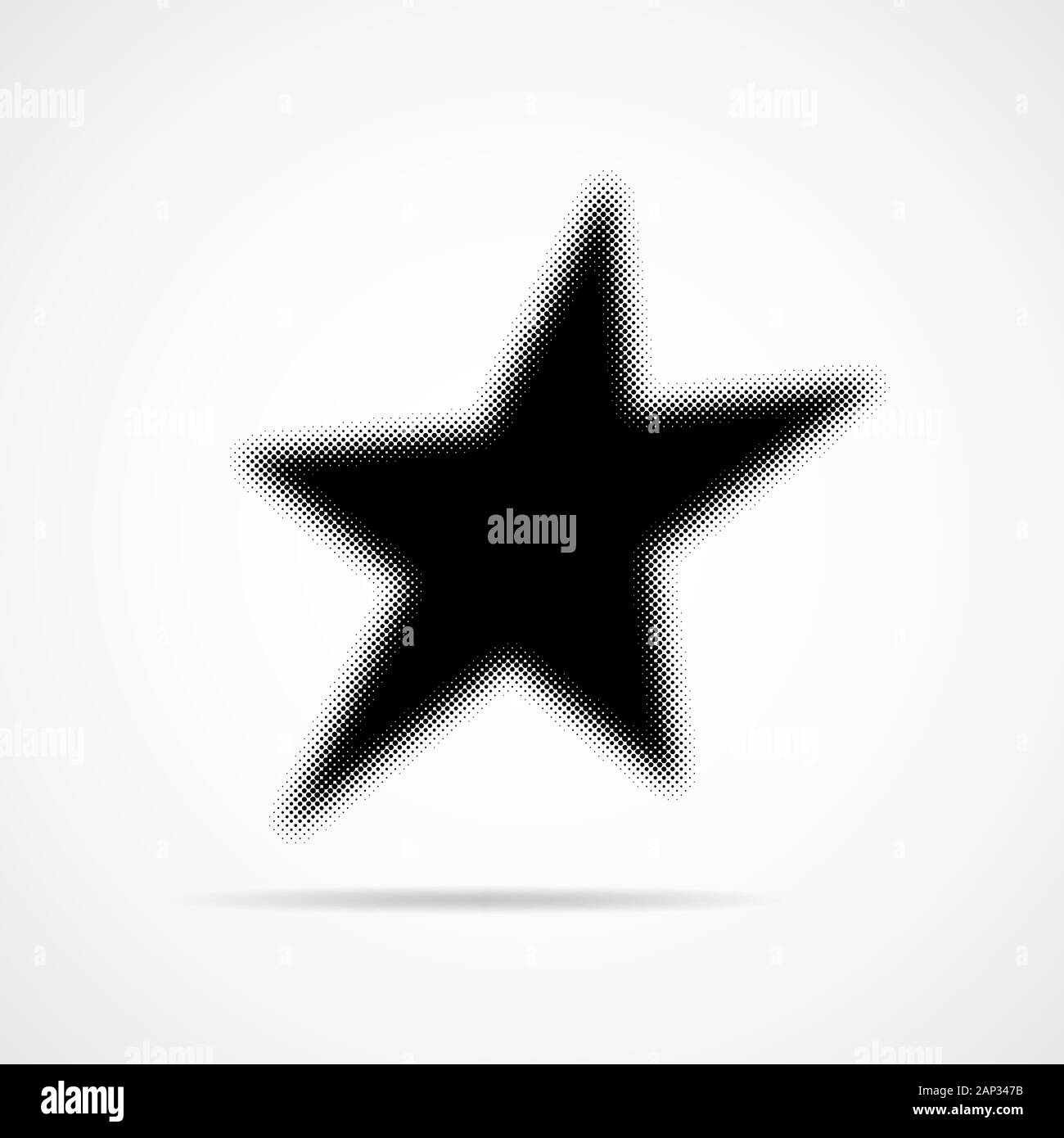 Halftone star icon. Vector illustration. Black flat star in halftone ...