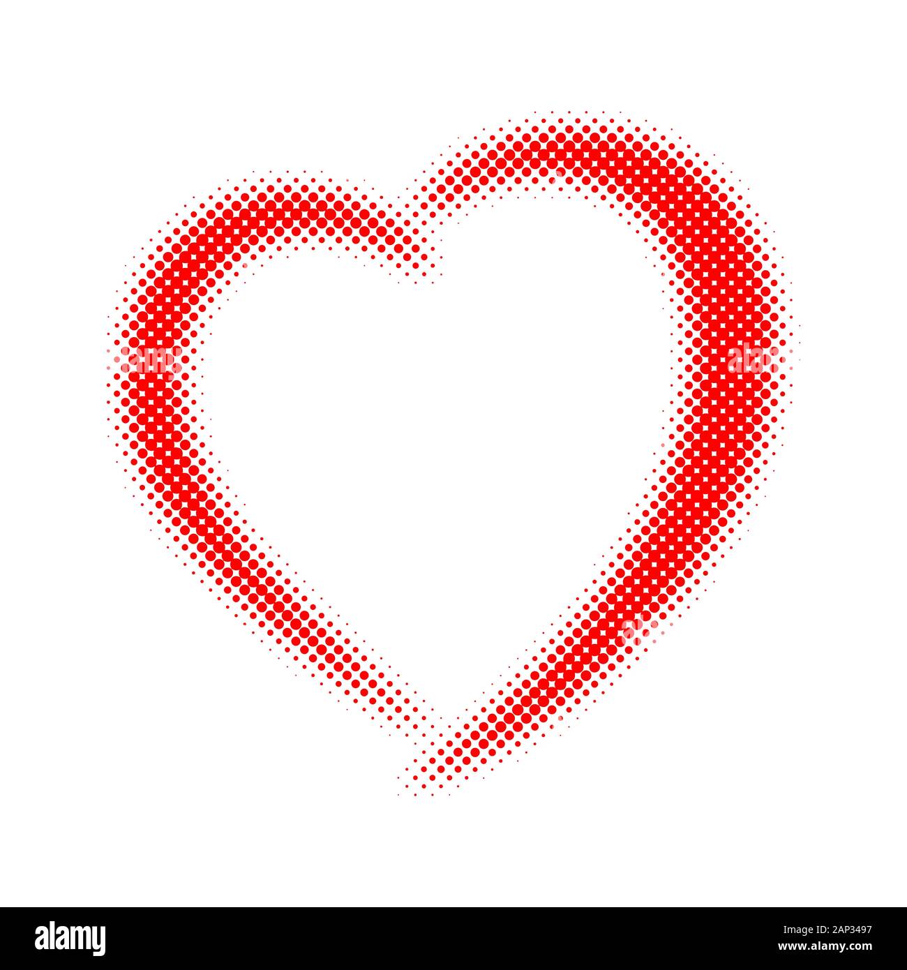 Red heart halftone. Vector illustration. Abstract dots heart as a ...