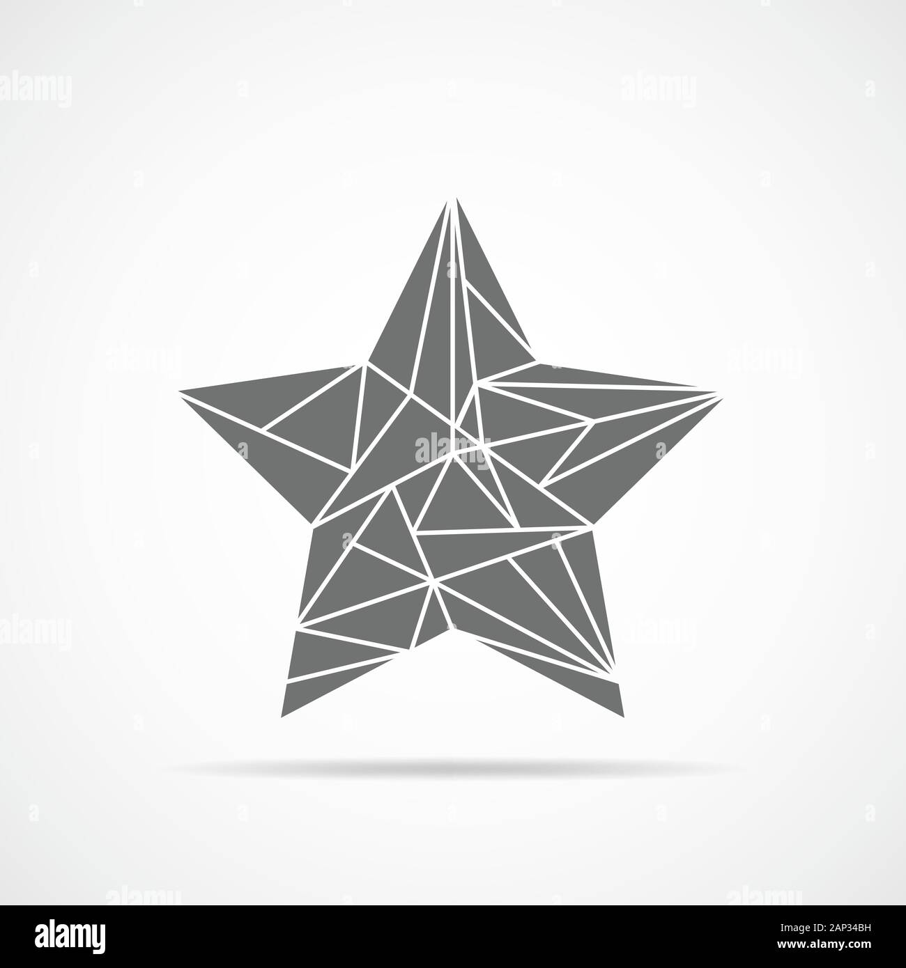 Abstract star icon in flat design. Gray star icon on light background ...