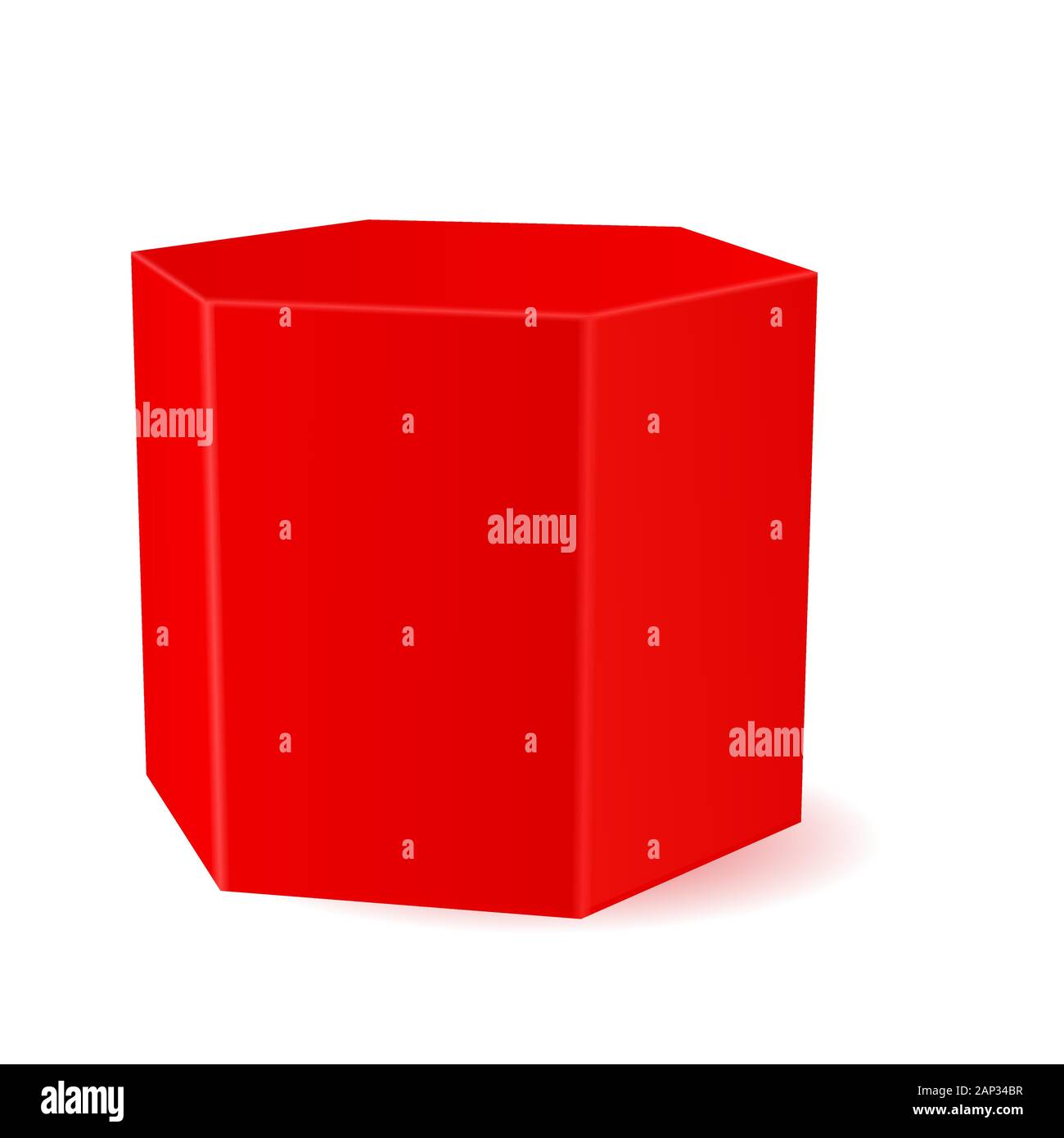 Red hexagonal prism. 3d geometric shape Stock Vector Image & Art - Alamy