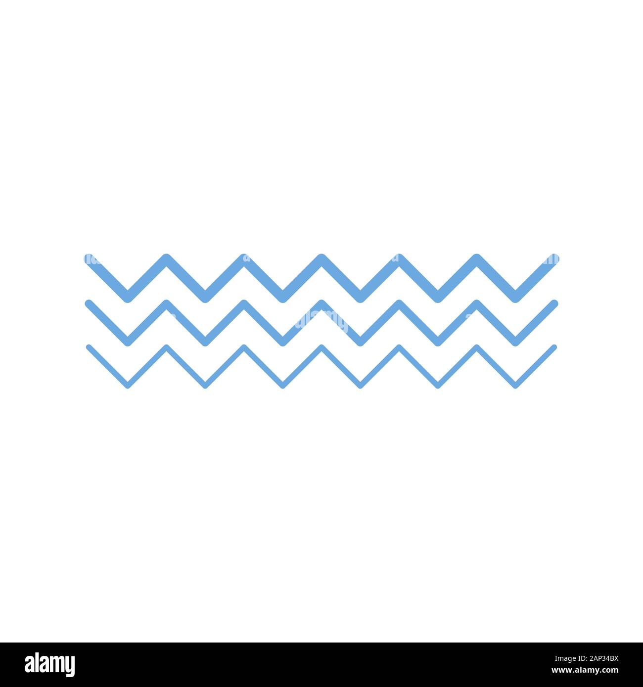 Waves icon isolated. Vector illustration. Blue waves sign in flat ...