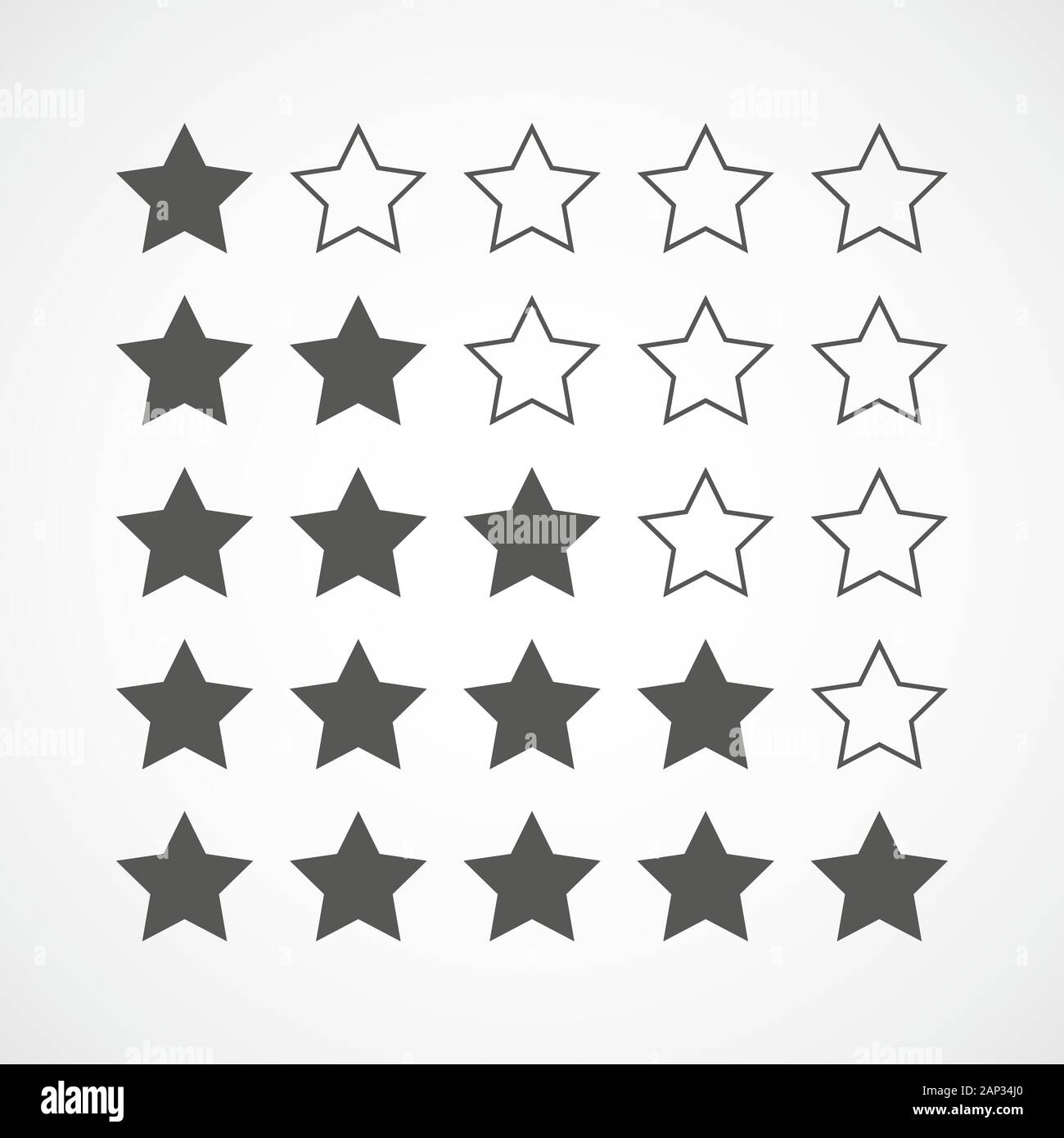 Gray stars rating template isolated on light background. Vector ...