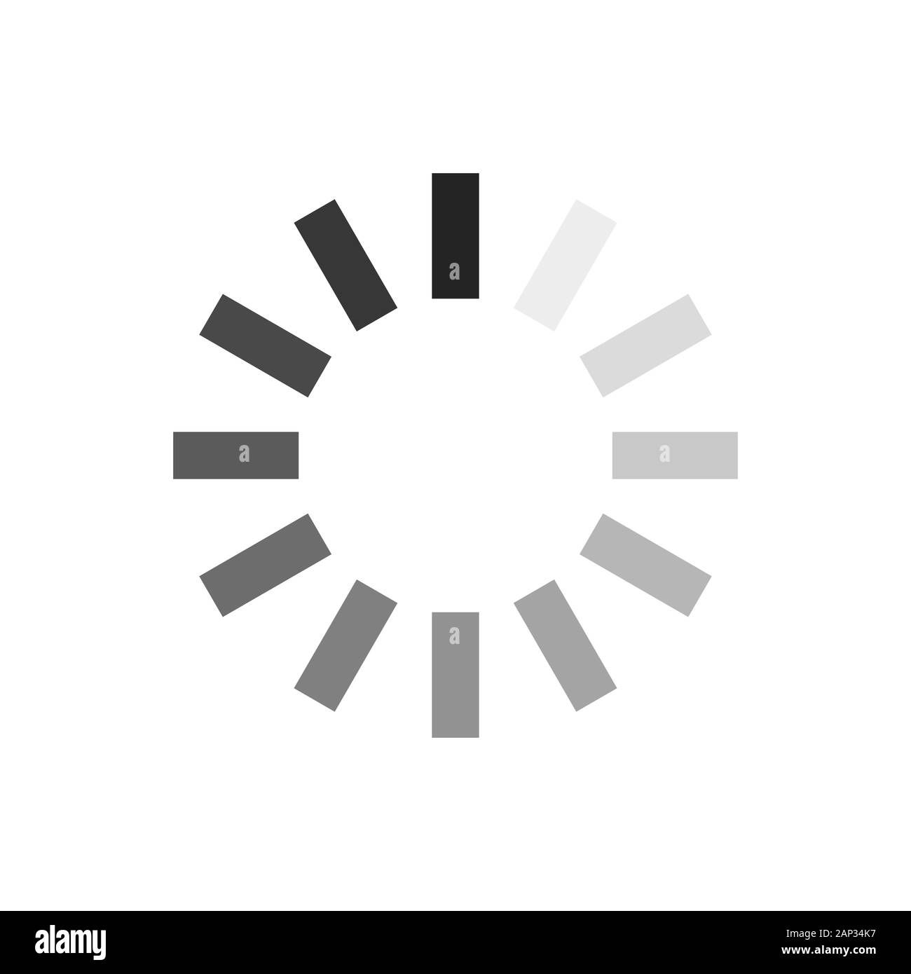 Gray download sign isolated on white background. Load icon in flat ...