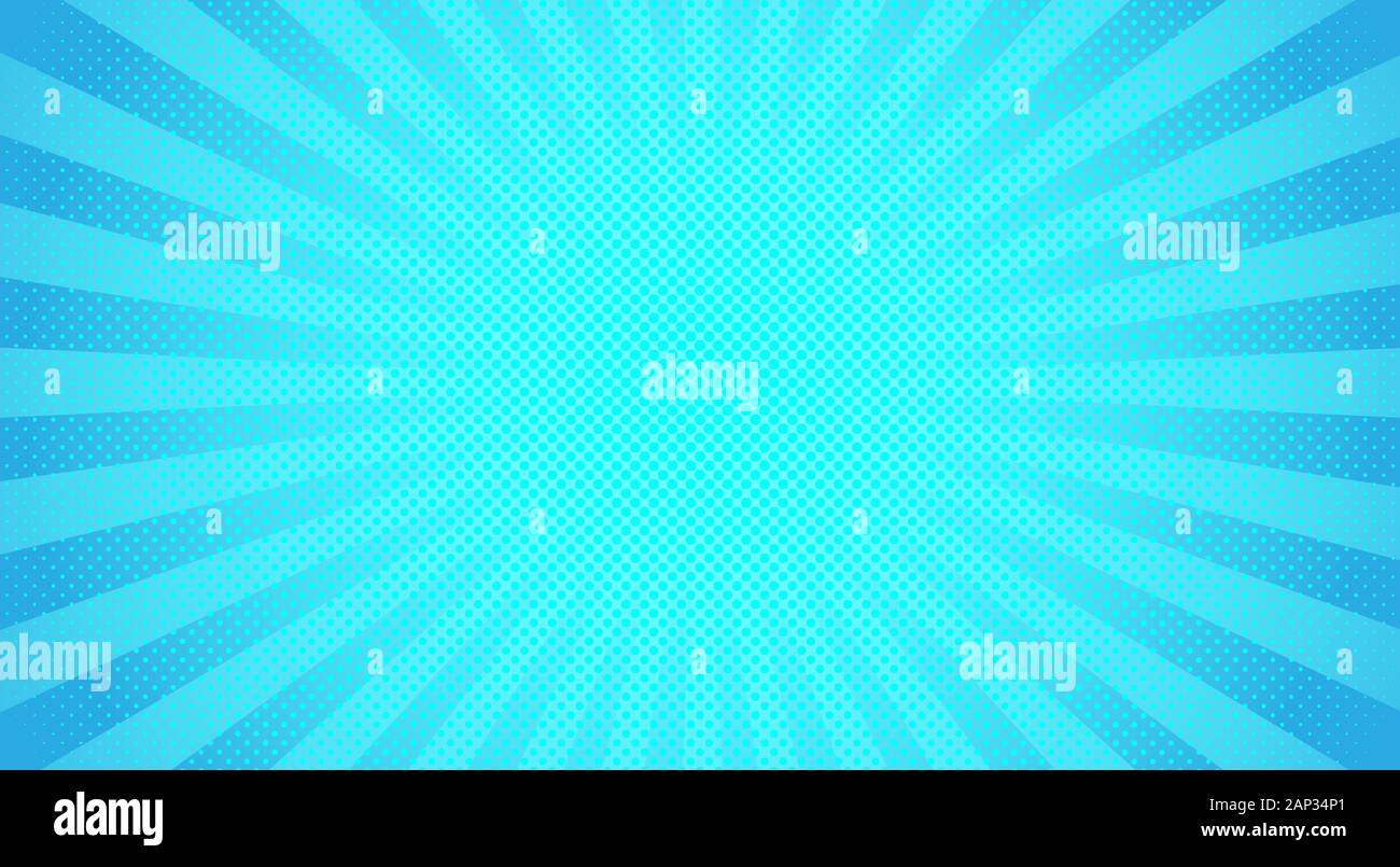 Bright sunbeams background with blue dots. Abstract background with ...
