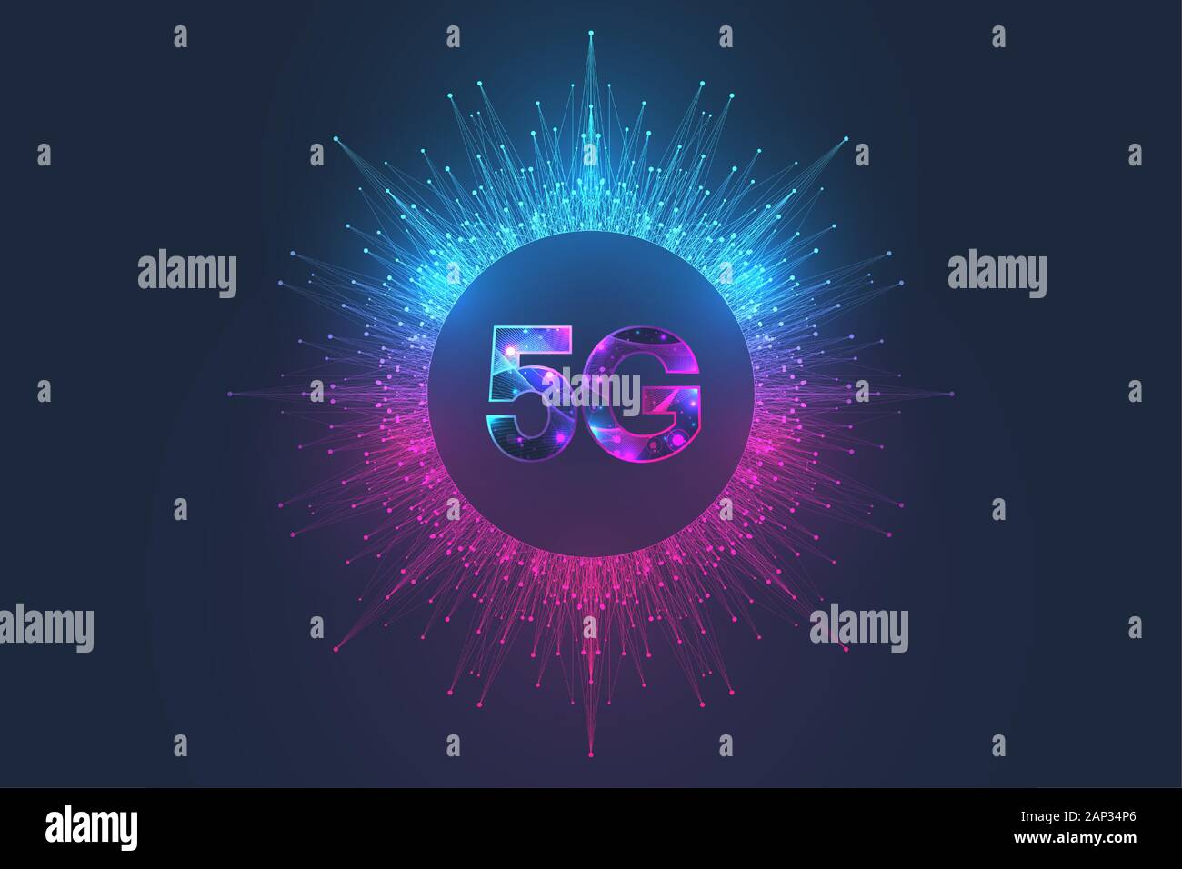 5G network wireless systems and internet vector illustration ...