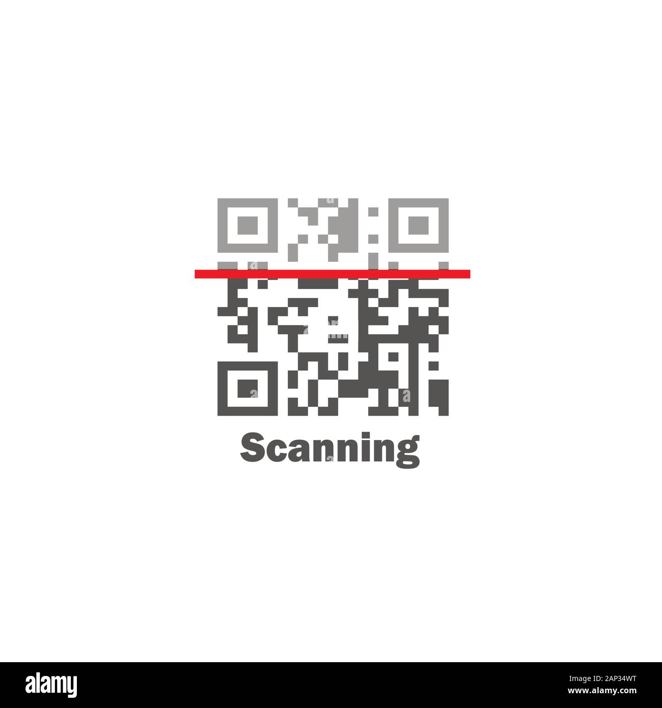 Gray flat vector icon Qr code verification Stock Vector Image & Art - Alamy