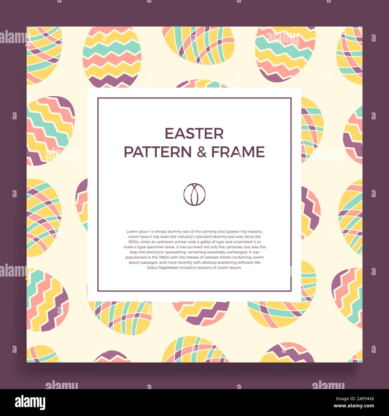 Easter egg banner. Colorful Hand Drawn Frame Border with doodle eggs ...