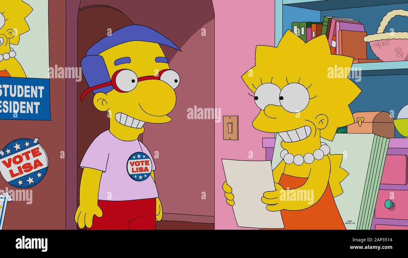 THE SIMPSONS, from left: Millhouse Van Houten (voice: Pamela Hayden), Lisa Simpson (voice ...