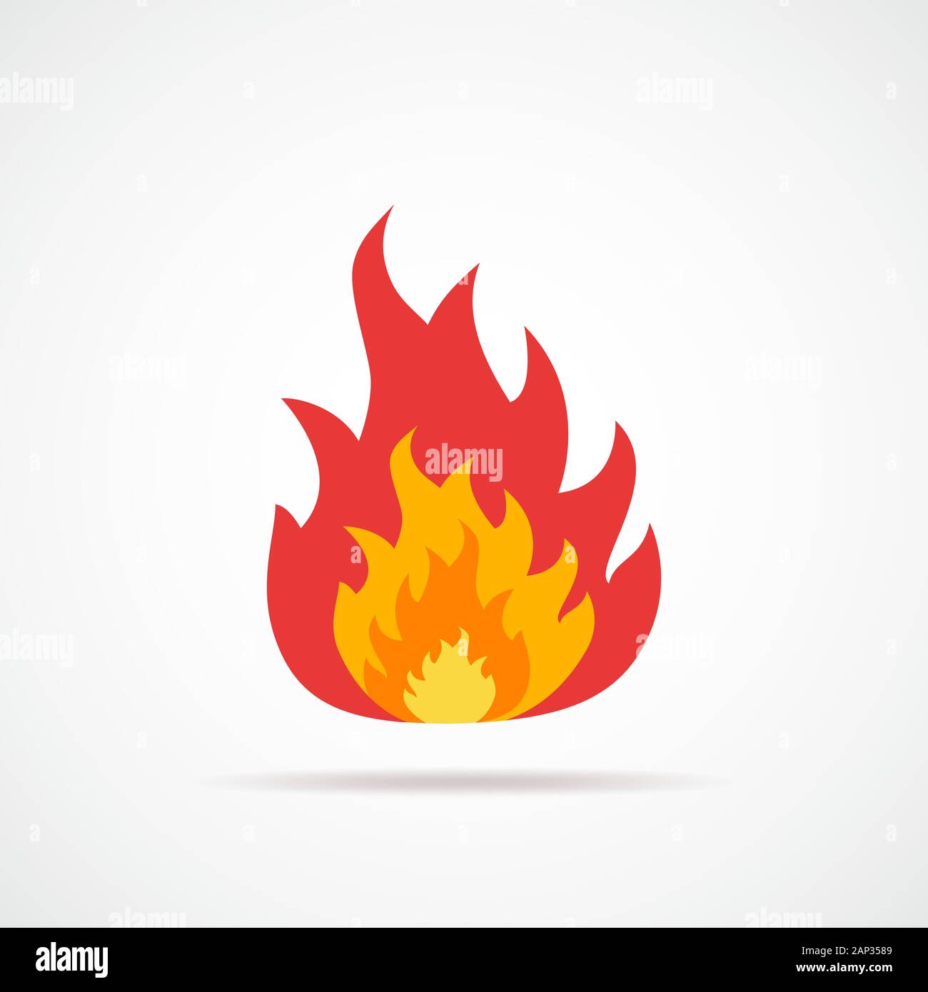 Fire icon isolated. Vector illustration. Fire sign in flat design Stock ...