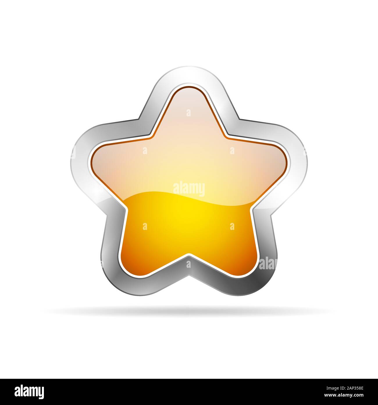 Orange glossy star icon isolated on white background. Vector ...