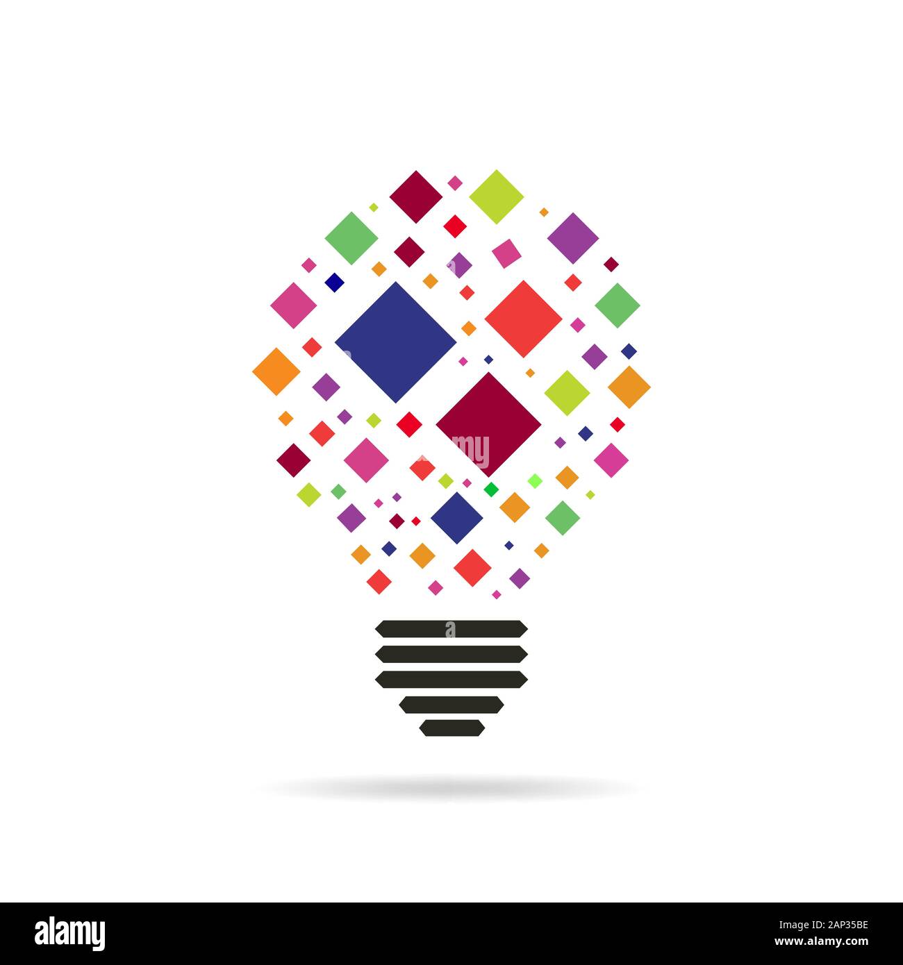 Abstract light bulb icon in flat design. Sign of light bulb isolated ...