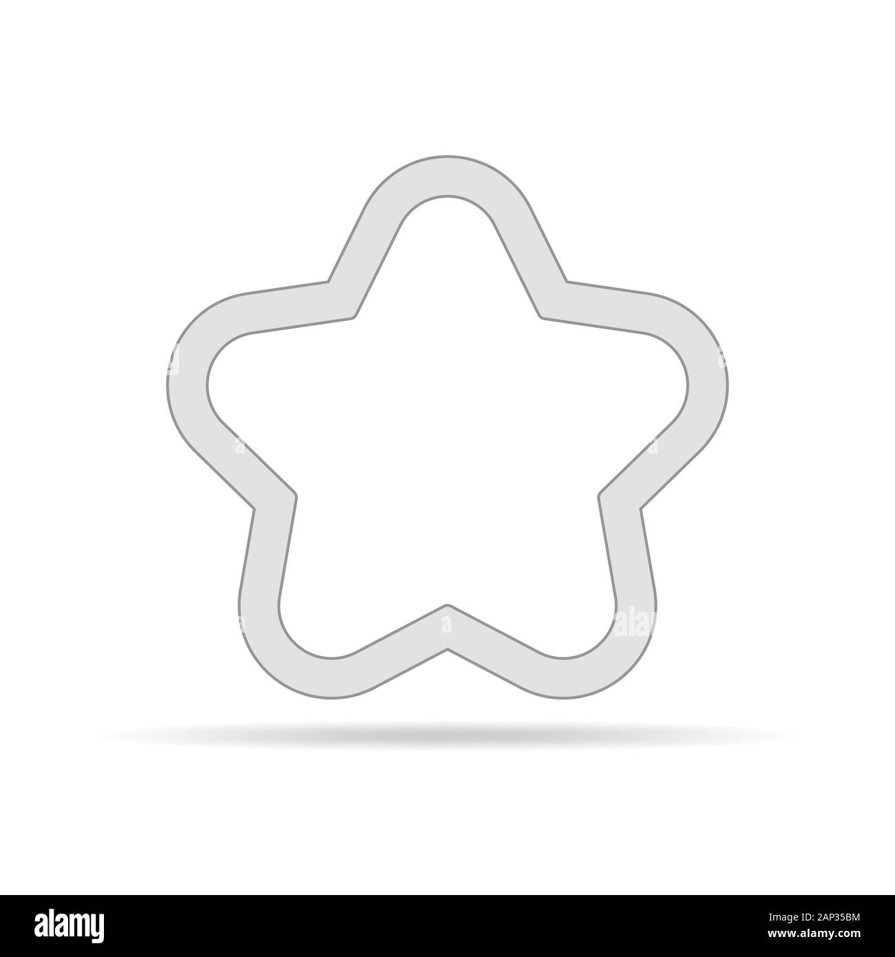 Star icon in flat design. Gray star icon on white background. Vector ...