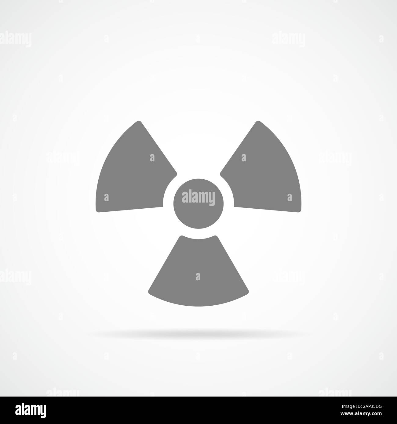 Danger radiation icon in flat design. Vector illustration. Gray symbol ...