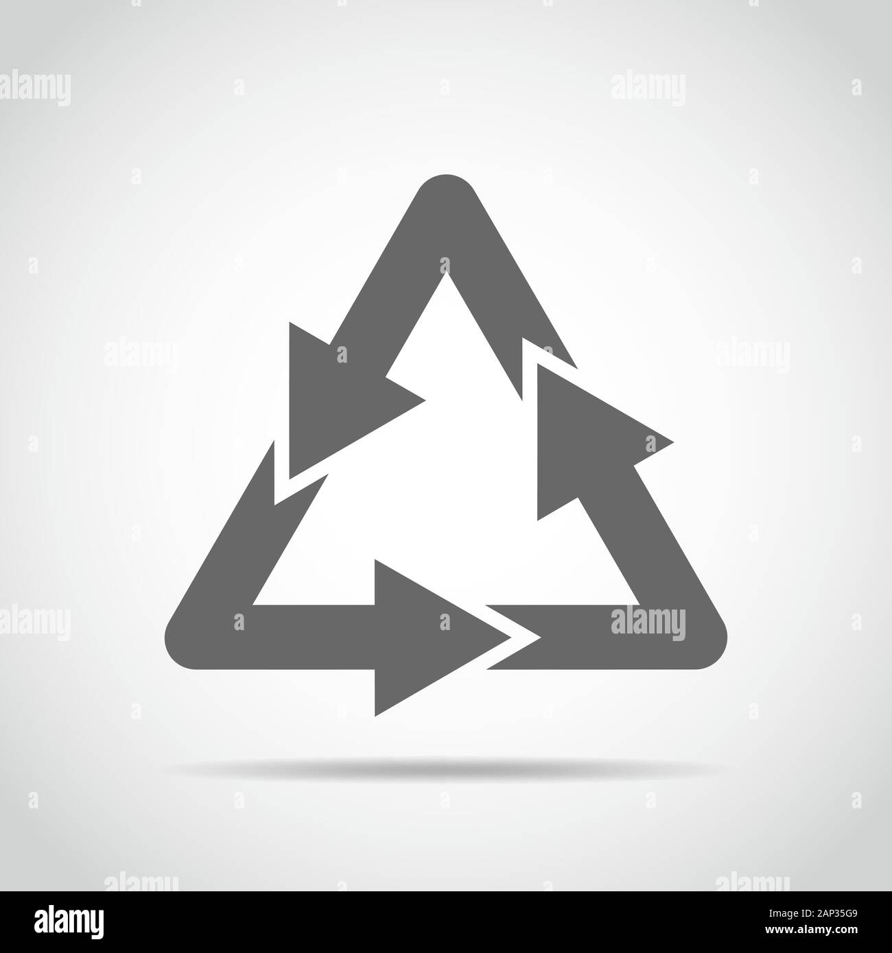 Recycle sign. Vector illustration. Gray recycle sign isolated on light ...