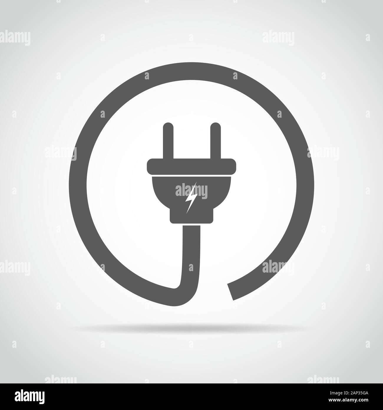Wire plug icon in flat design. Vector illustration. Wire plug in the ...